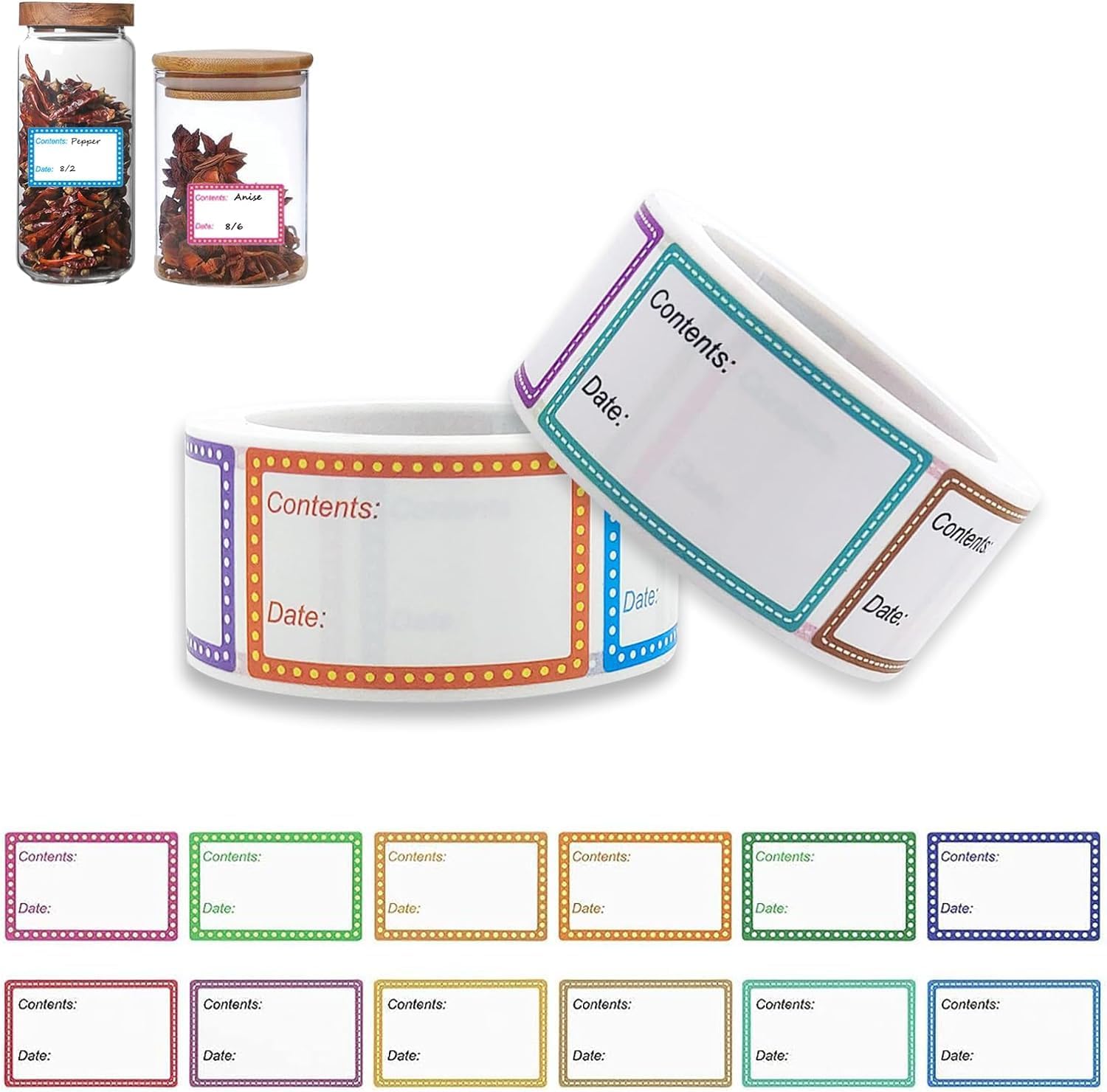 Amazon.com : Removable Freezer Labels, 1 X 1.6in Food Date Stickers for ...