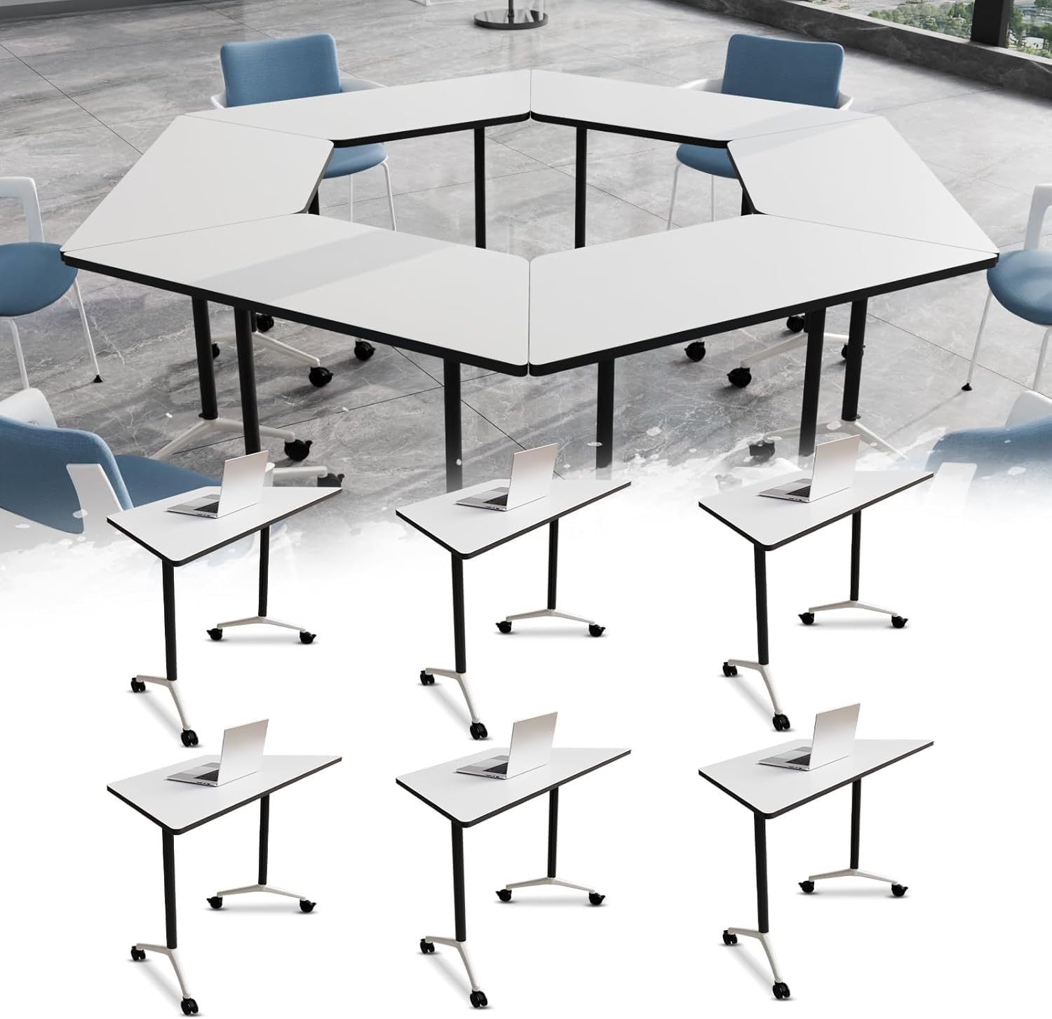 Amazon.com: Folding Conference Table 47.2",Conference Room Table with ...