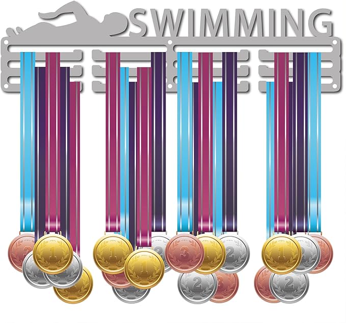 Amazon.com: CREATCABIN Swimming Medal Holder Sport Swimmer Medals ...