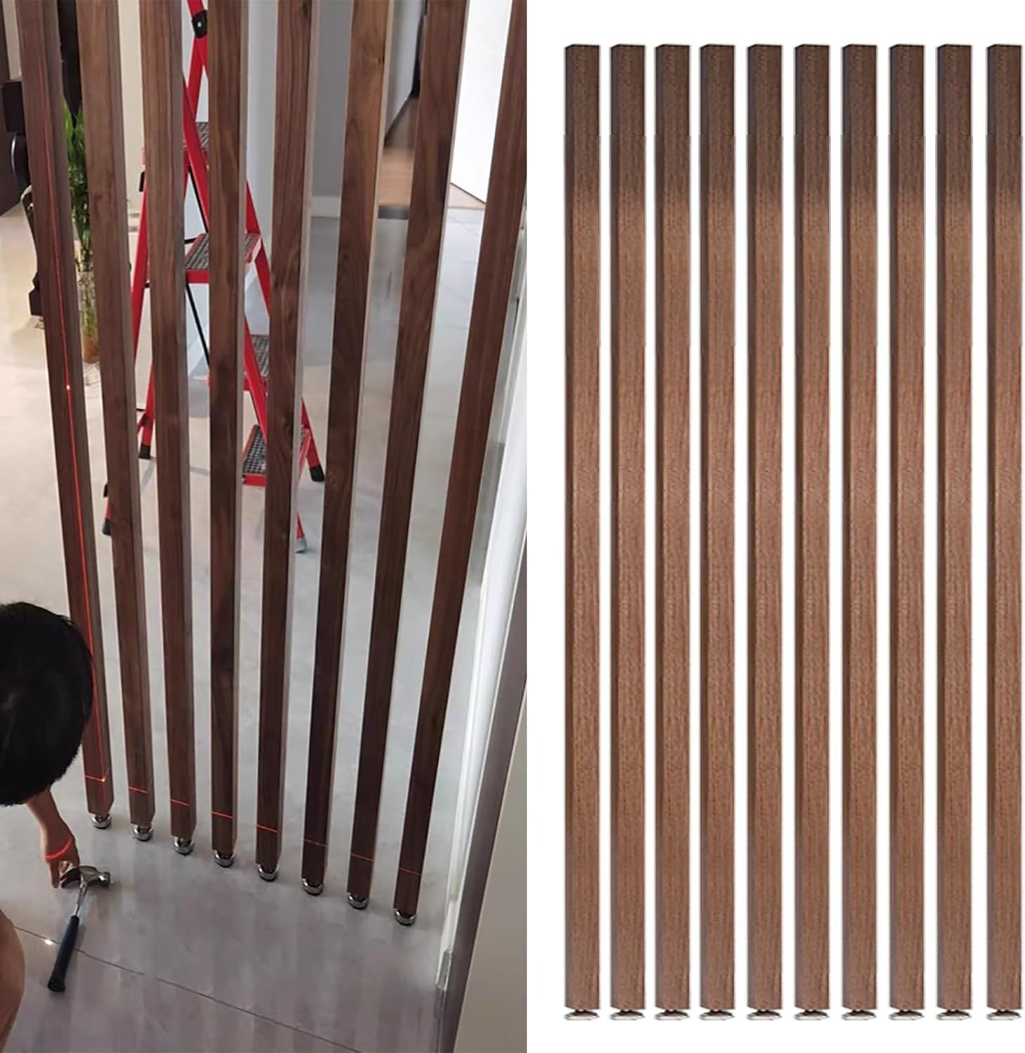Wood Slat Room Dividers Floor to Ceiling, Customizable Entrance Hall ...