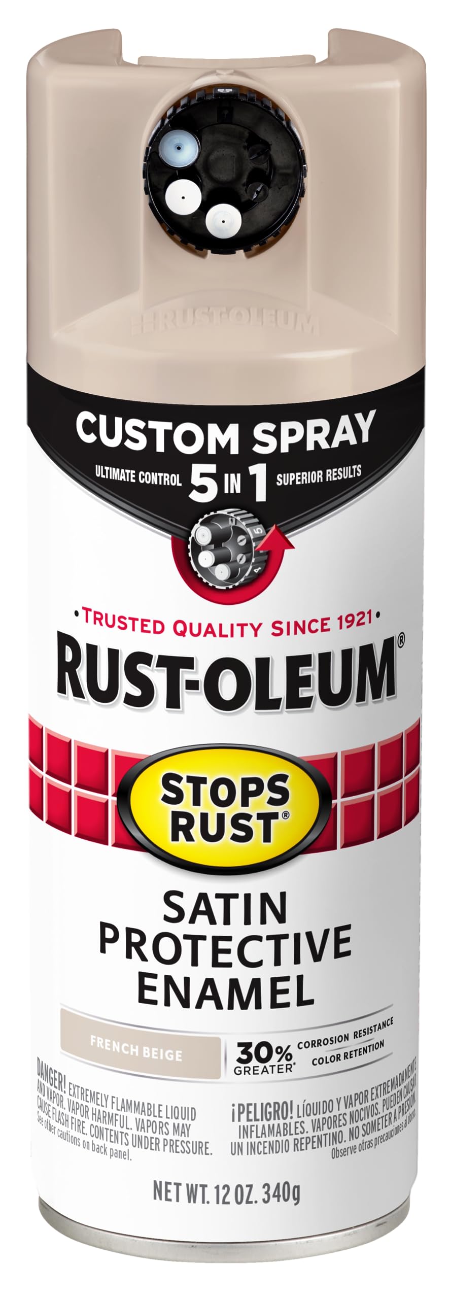Rust-Oleum 376879 Stops Rust Custom Spray 5-in-1 Spray Paint, 12 oz ...