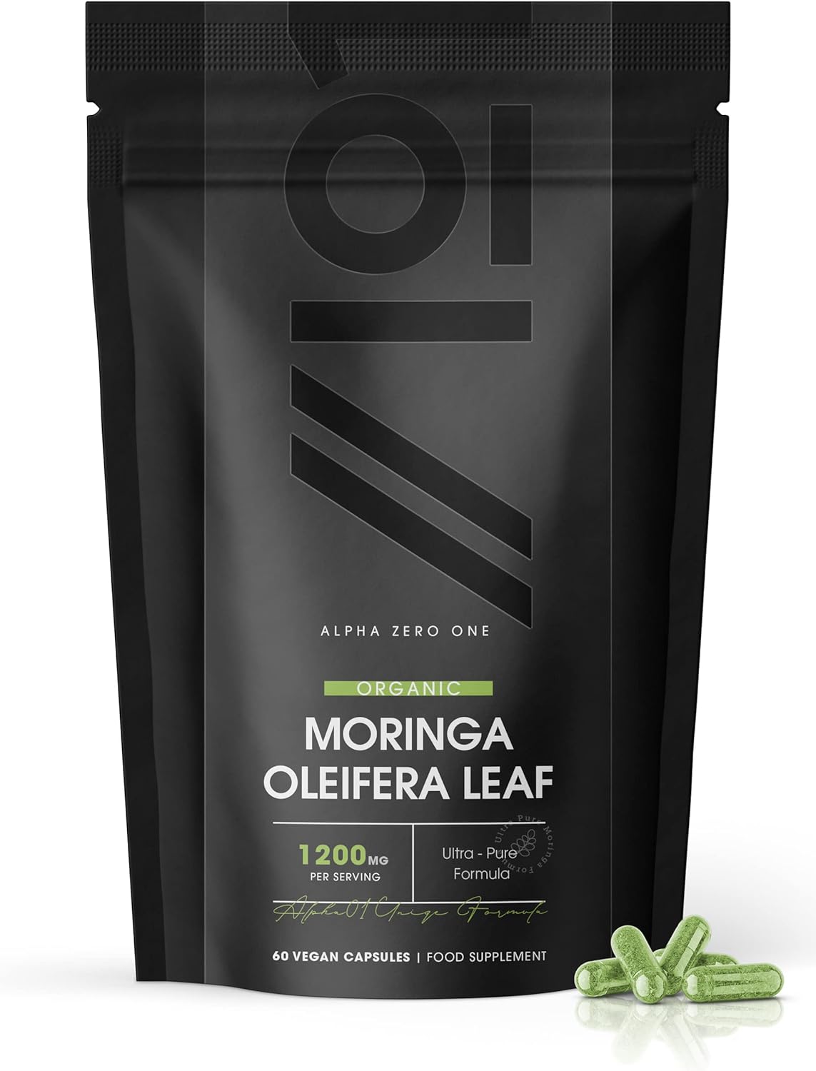 Organic Moringa 1200mg - 60 Vegan Capsules – Raw Moringa Oleifera Leaf ...