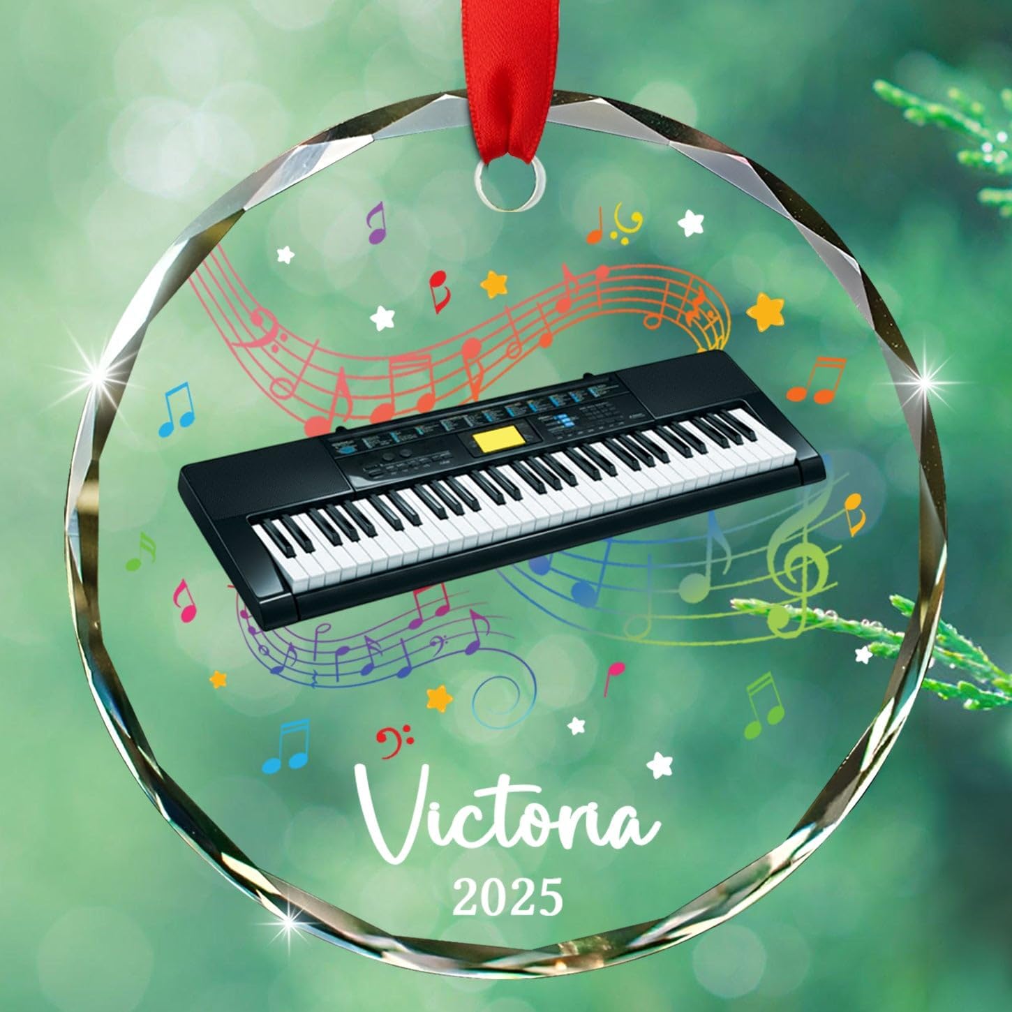 Amazon.com: Keyboard Musical Glass Ornament Gift for Keyboard Player ...