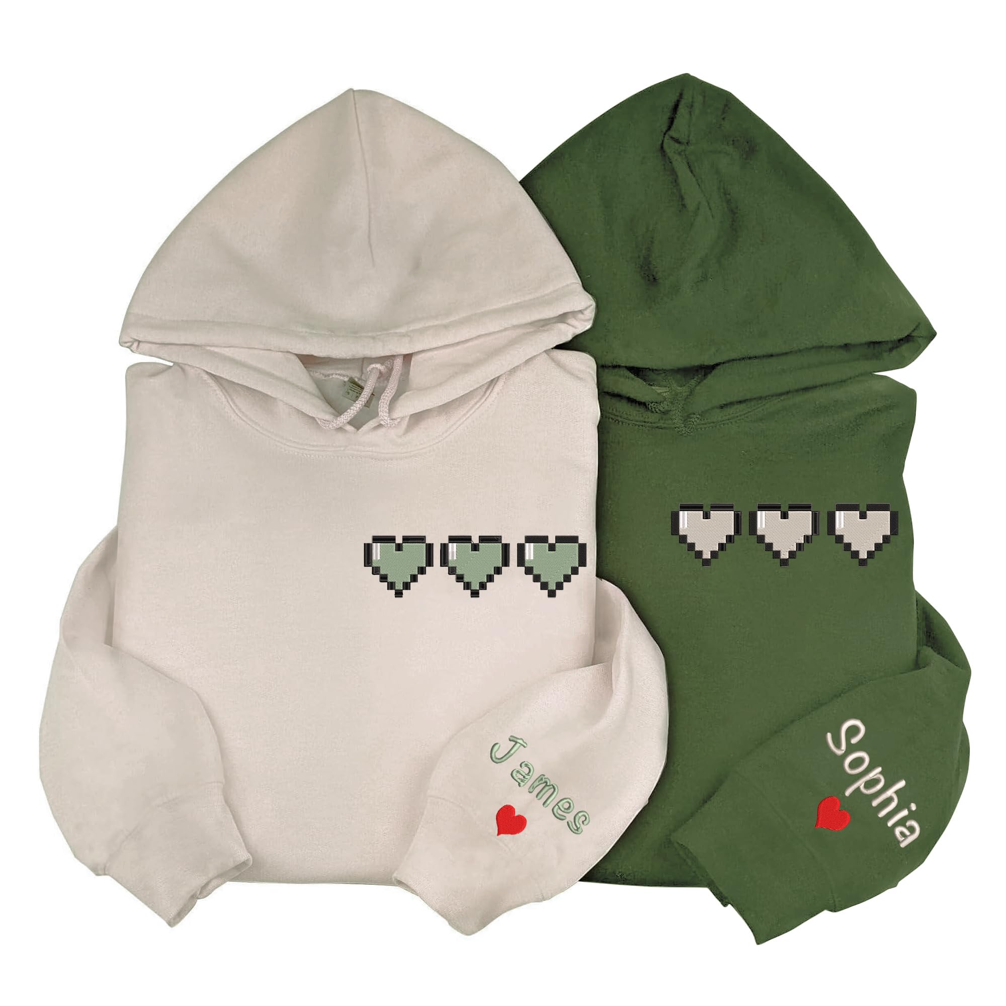 Amazon.com: LullabyMall Custom Embroidered Heart Sweatshirt,Initial ...