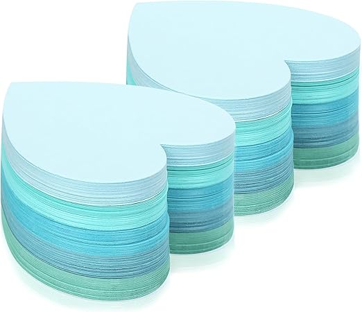 Amazon.com : 300 Pcs Blue Index Cards Heart Shape Note Cards Flat Blank ...