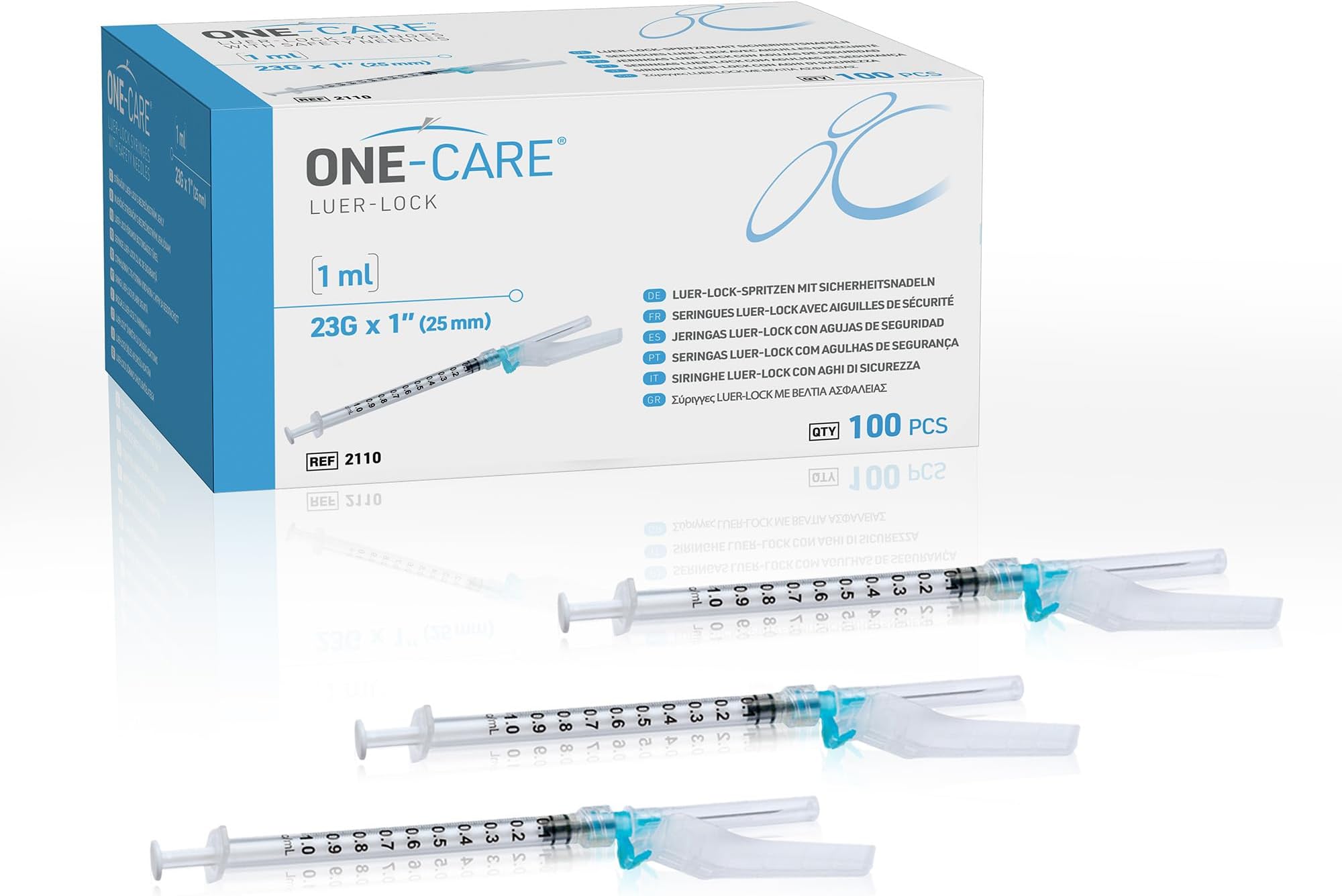 Amazon.com: ONE-CARE 100 Pack 1ml 23Ga x 1’’ (25mm) Luer Lock Sample ...