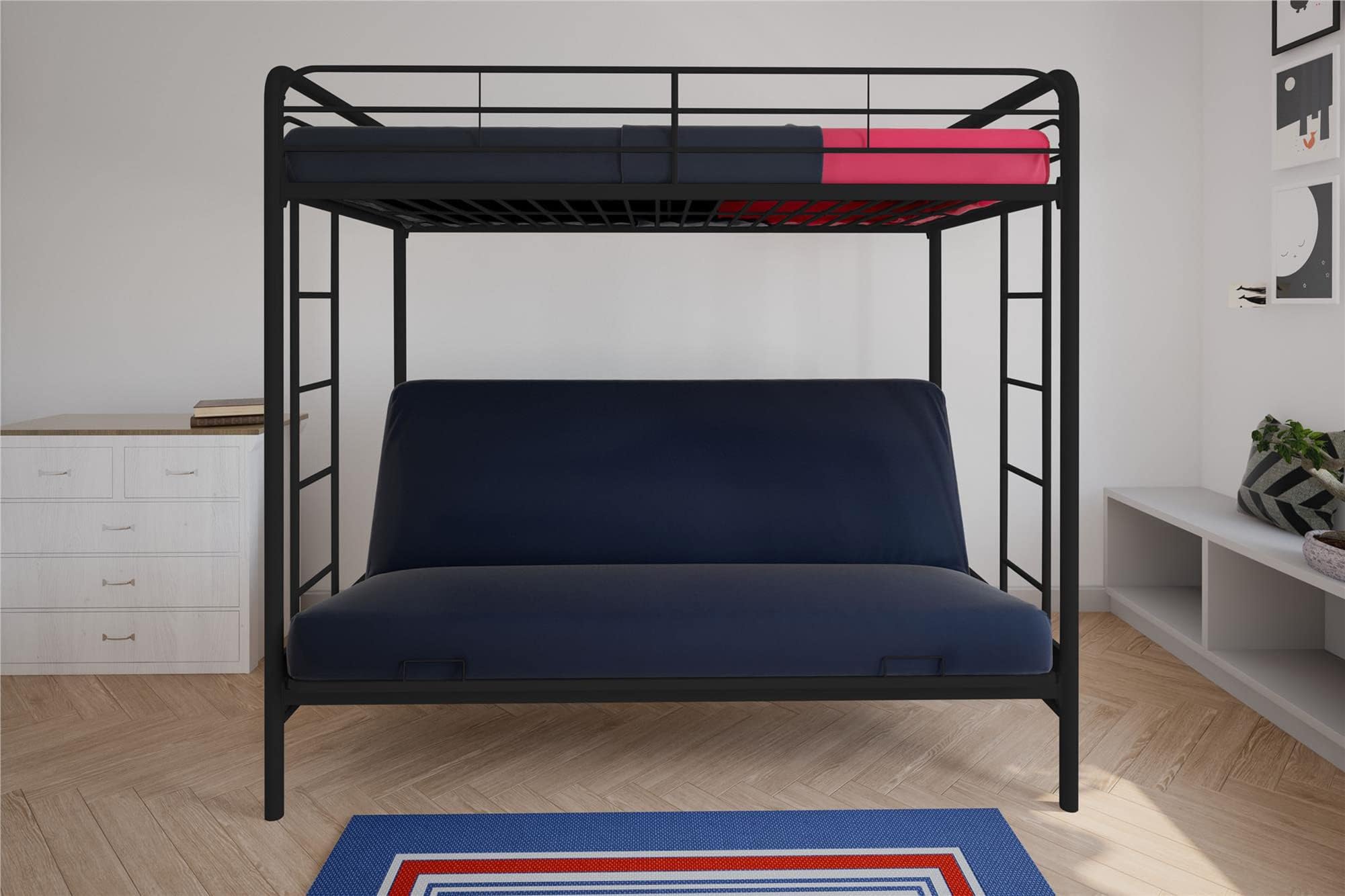 Amazon.com: Bellemave Twin Over Futon bunk Bed, Futon bunk Bed, loft ...