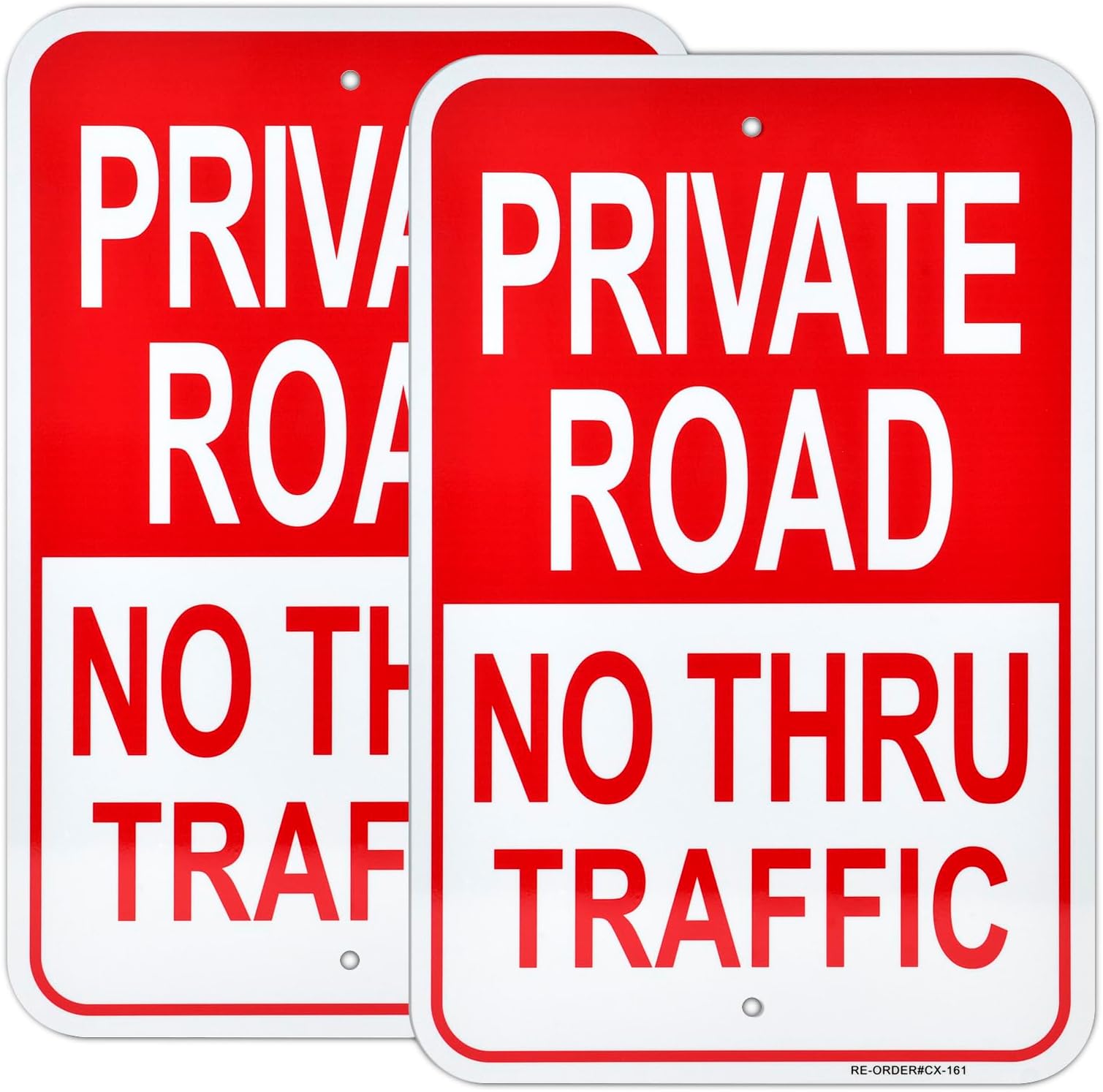 MUXYH 2 Pack Private Road Sign, No Thru Traffic Sign, 18 x 12 Inches ...