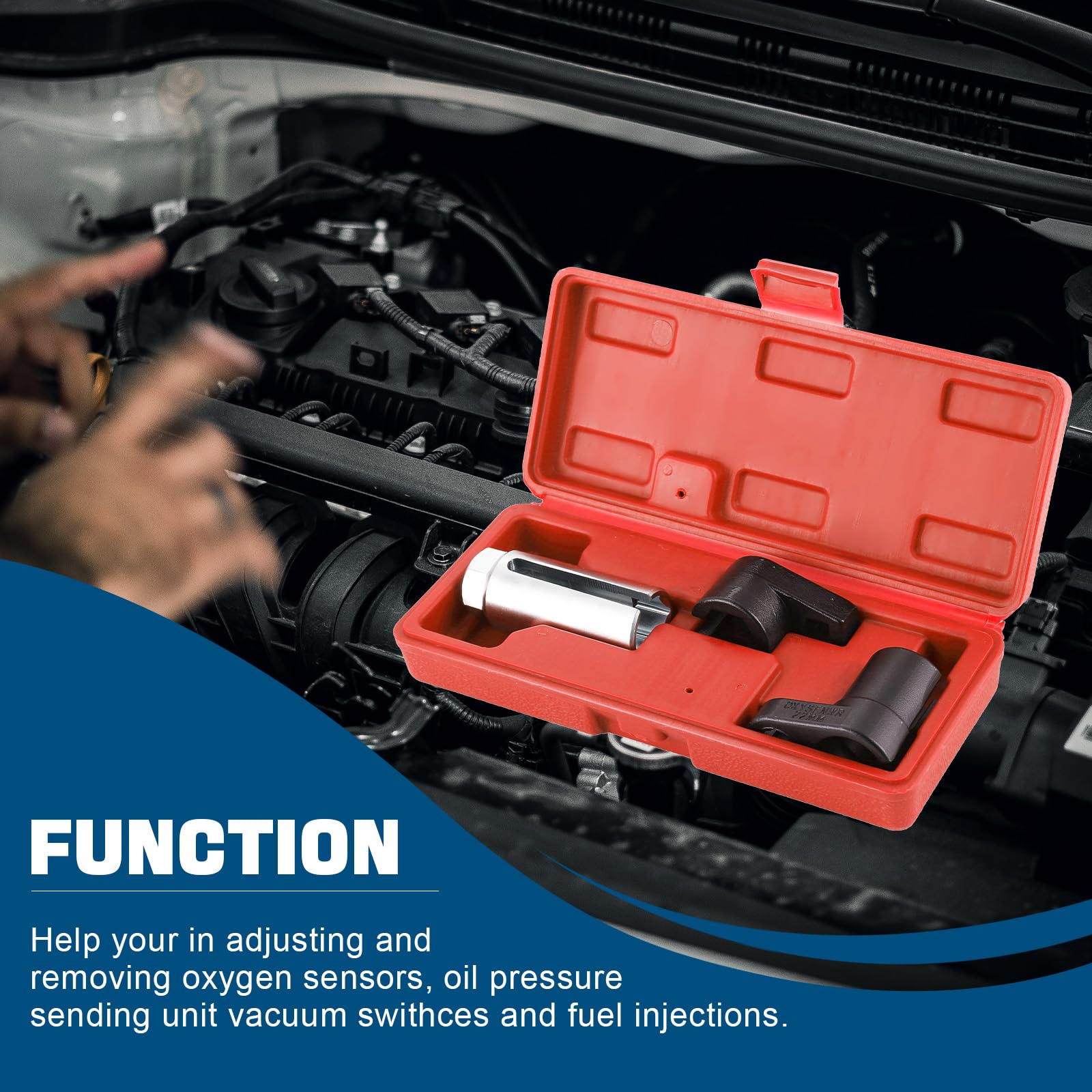 Snapklik.com : 3PCS Oxygen Sensor Socket Set Universal 3/8-inch Drive ...