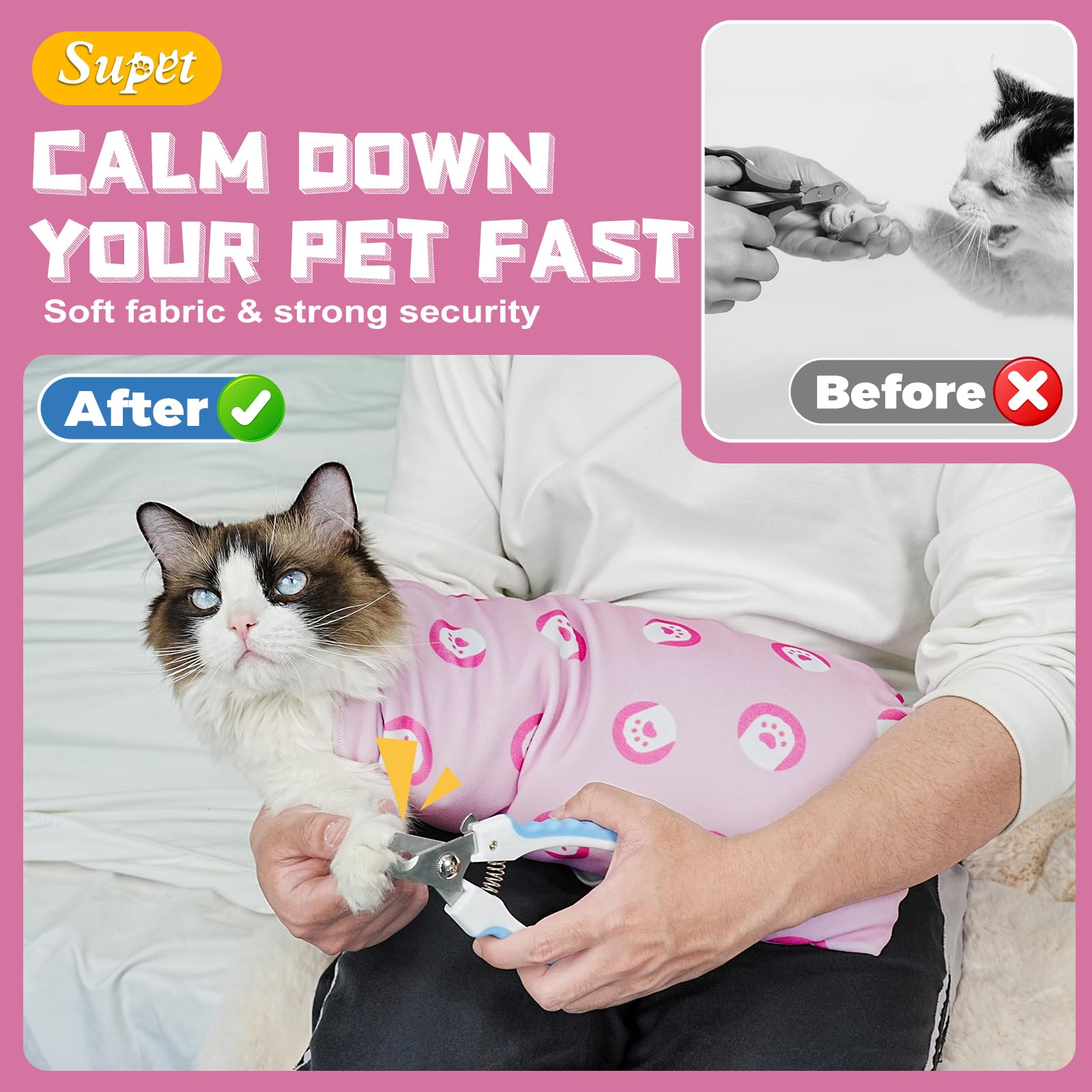 Snapklik.com : Cat Wrap For Cutting Nails, 2025 Self-Adhesive Cat ...