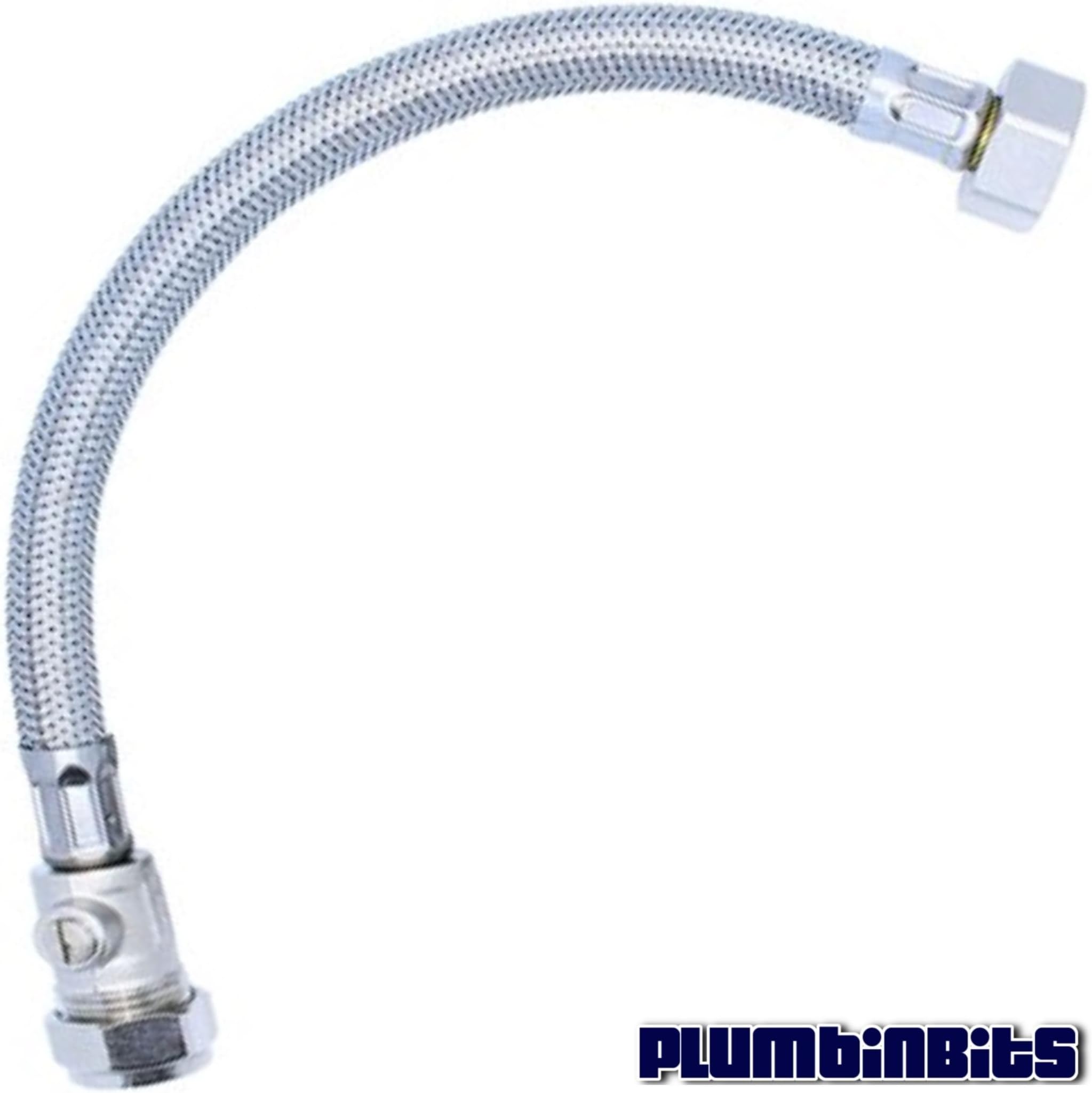 15mm x 1/2" BSP Flexible Braided Hose Tap Flex Connector with Isolator ...