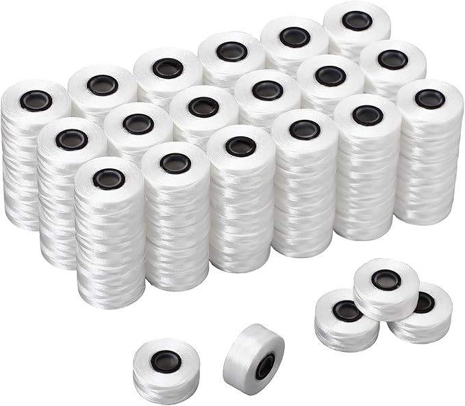 Amazon.com: Maysing 100 Pcs Magnetic L Prewound Bobbins for Embroidery ...