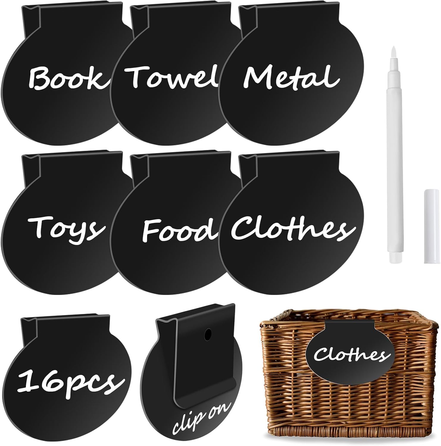 16 Pack Metal Basket Labels Clip on Set, Removable Philippines | Ubuy
