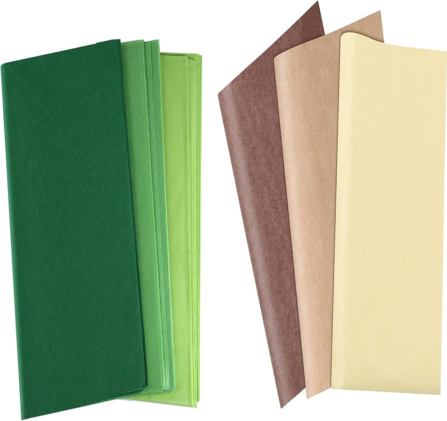 Amazon.com: PLULON Green Tissue Paper and Brown Tissue Paper Bundle ...