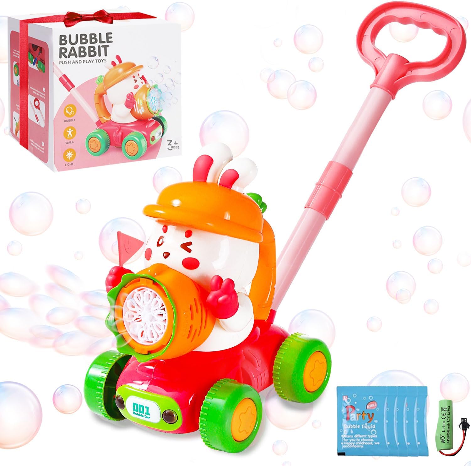 Amazon.com: Bunny Easter Basket Stuffer Bubble Lawn Mower for Toddlers ...