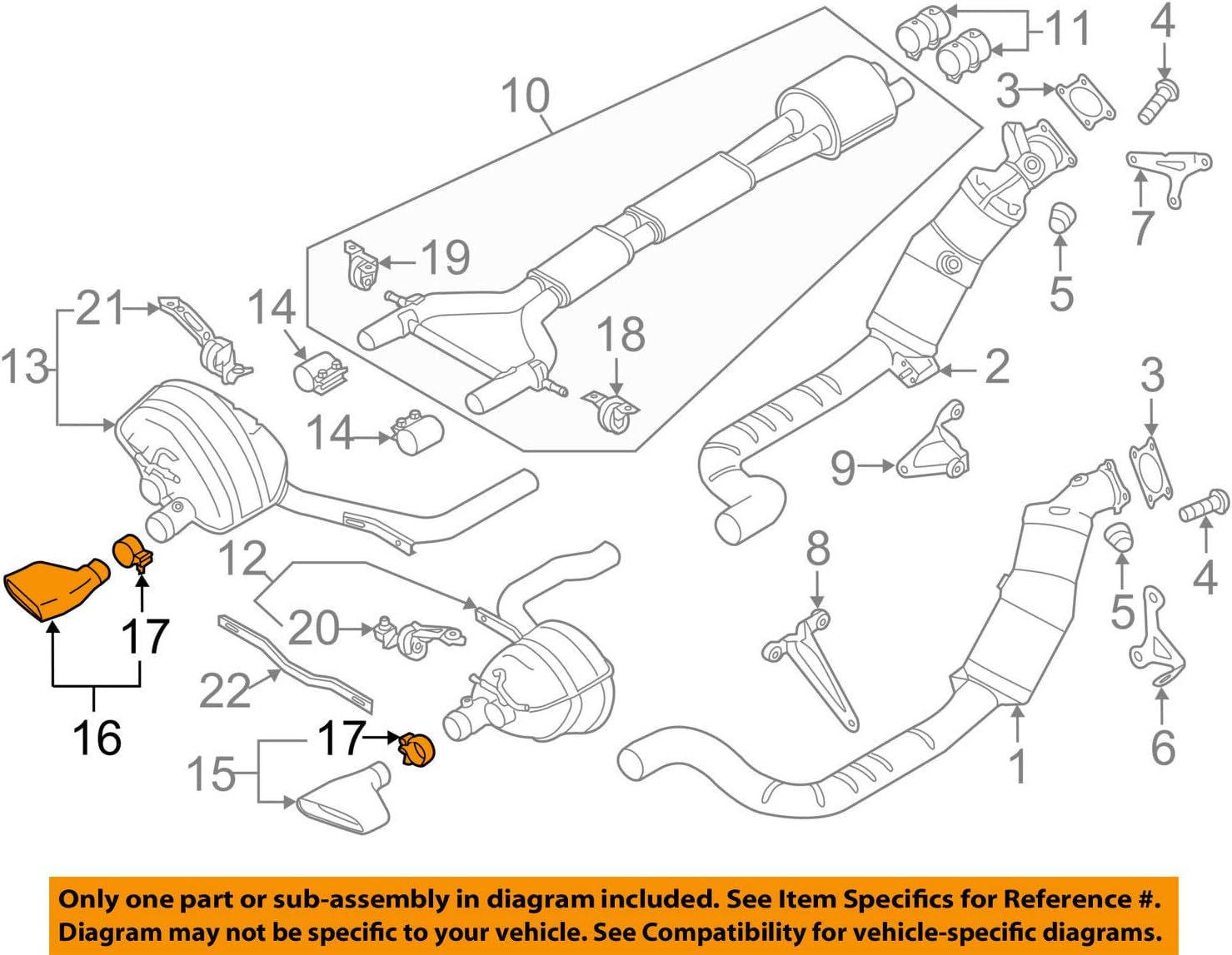 Amazon.com: Porsche 970 111 921 21, Exhaust Tail Pipe Tip