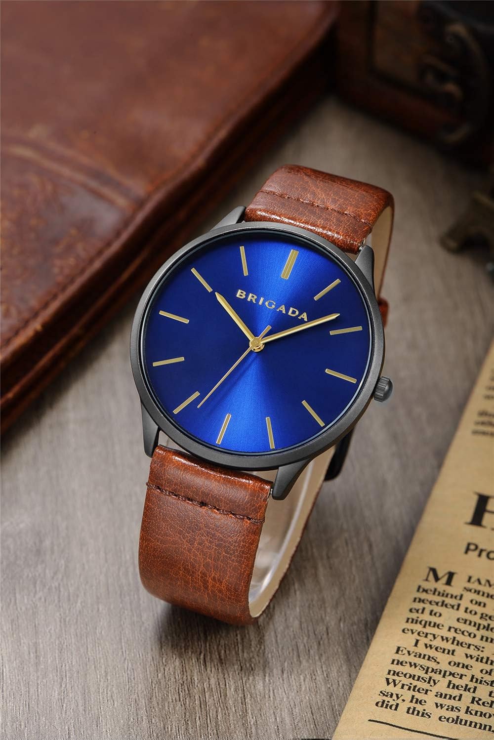 BRIGADA Man's Watches Black Blue Nice Fashion Men Dress Watch for Men ...