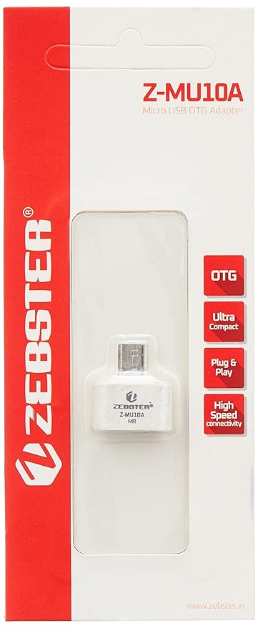 ZEBSTER Z-MU10A Micro USB OTG Adapter Conventer (White) : Amazon.in ...