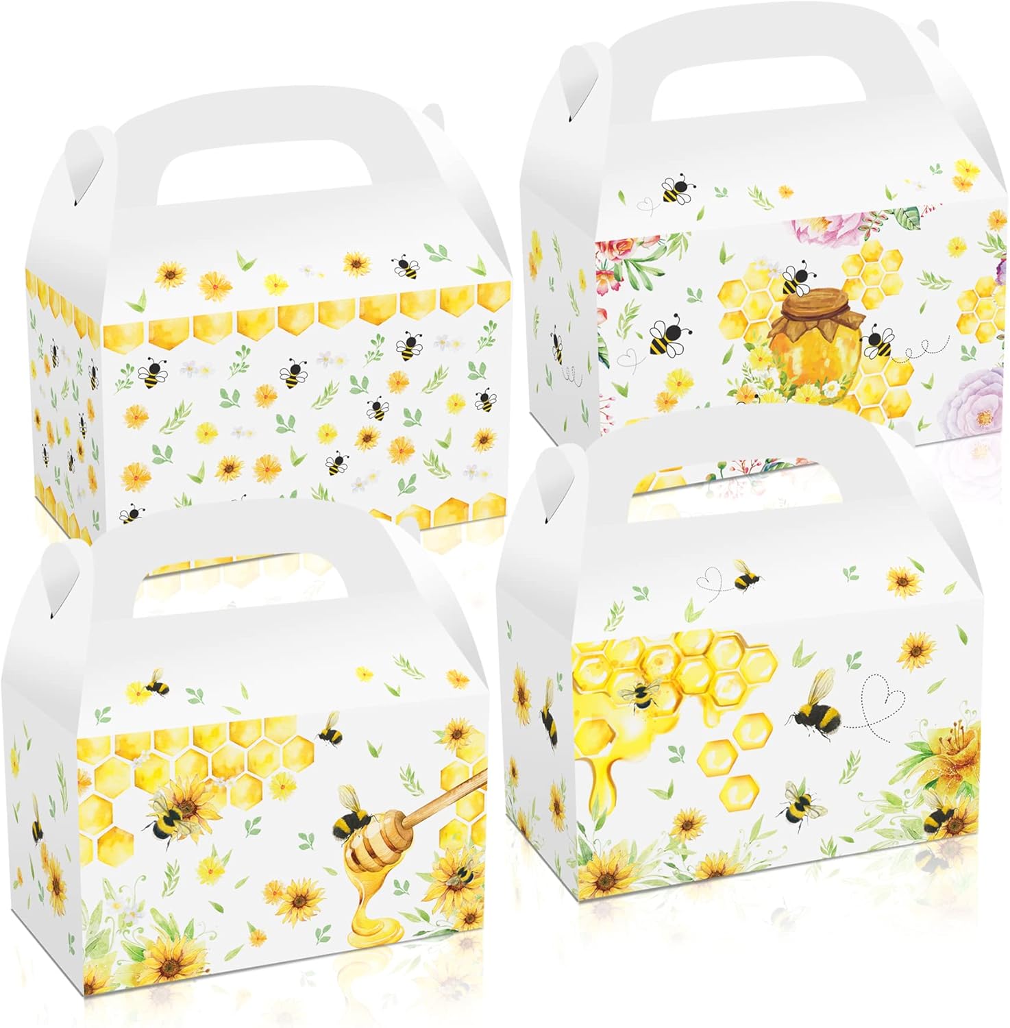 QYCX Bee Party Decorations, 12 Pcs Bee Mini Paper Candy Gift Bags ...