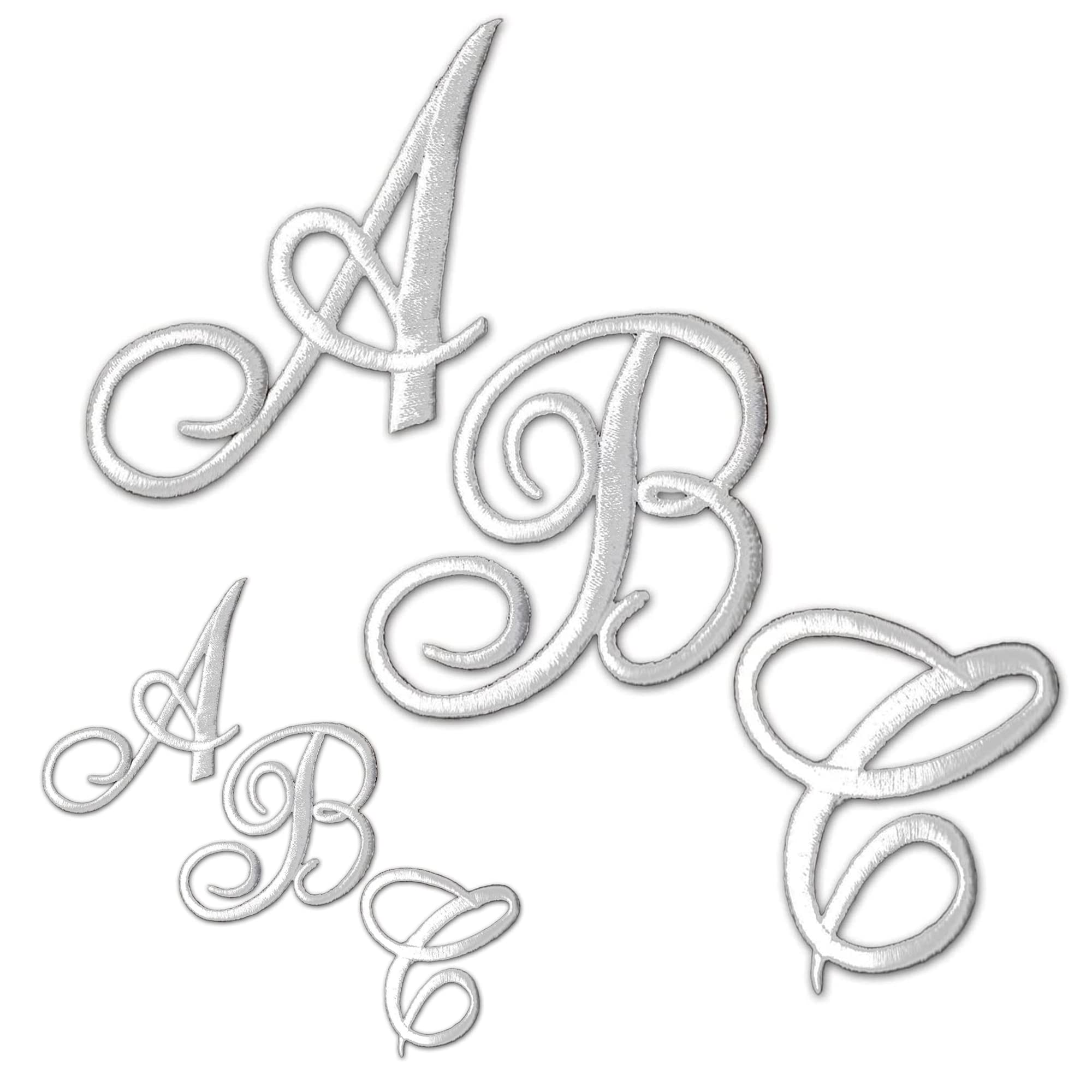 Amazon.com: Small & Large Monogram Letter Patch 52 Piece Kit, Script ...