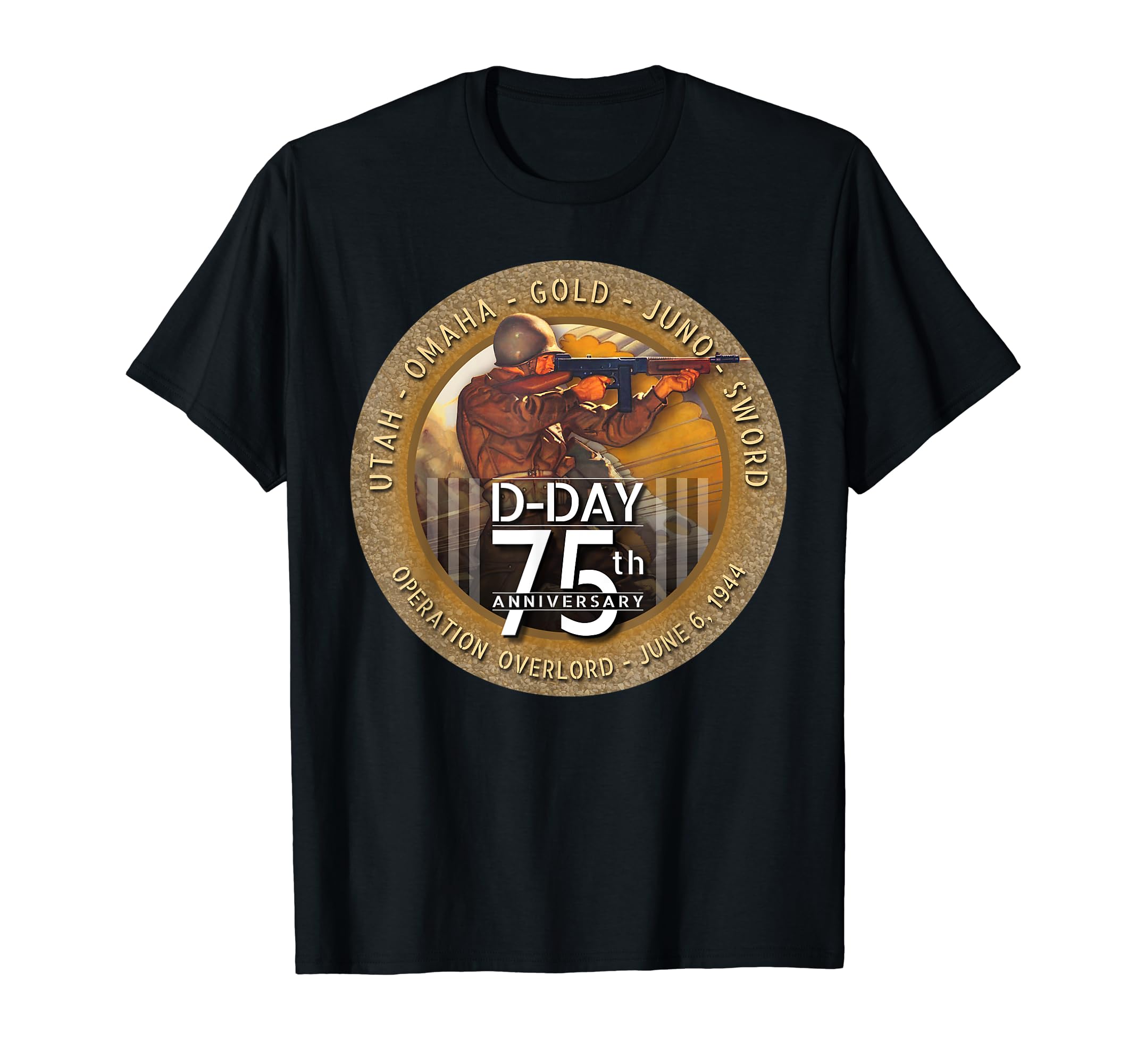 Amazon.com: WWII D-Day 75th Anniversary T Shirt Paratrooper Soldier Tee ...