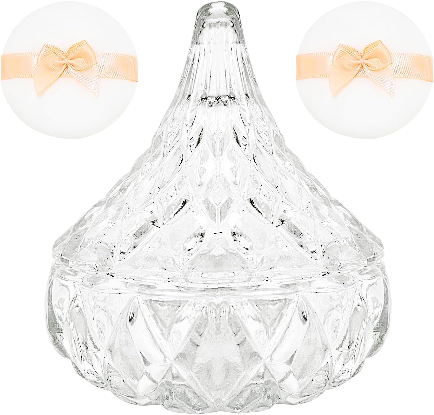 Amazon.com: 3 Pcs Large Body Powder Puff and Container,Glass Reusable ...