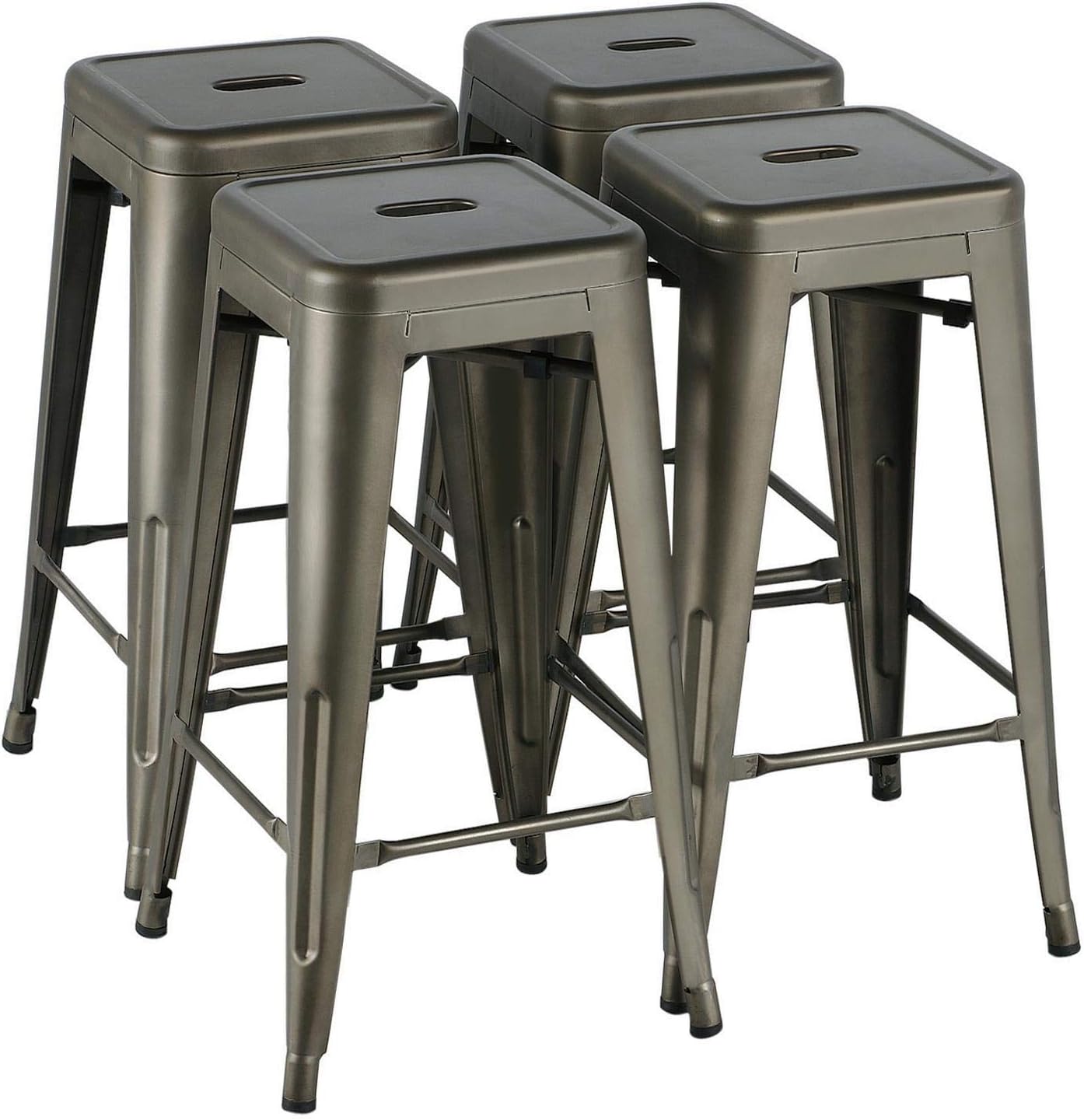 Amazon.com: Furniwell 30 Inches Metal Bar Stools High Backless Tolix ...