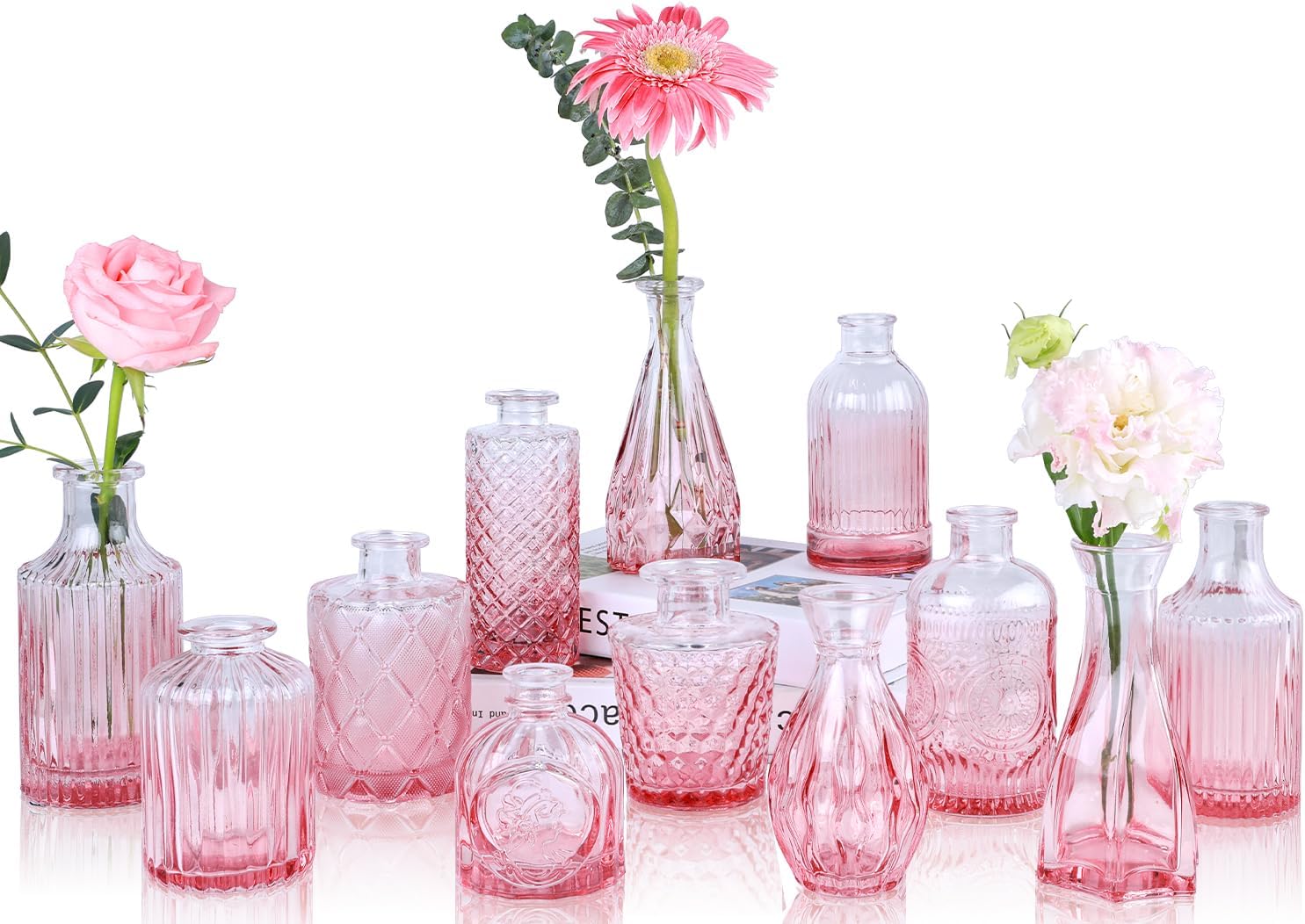 Amazon.com: UPBUD Glass Bud Vases Set of 12, Mini Flower Vases for ...