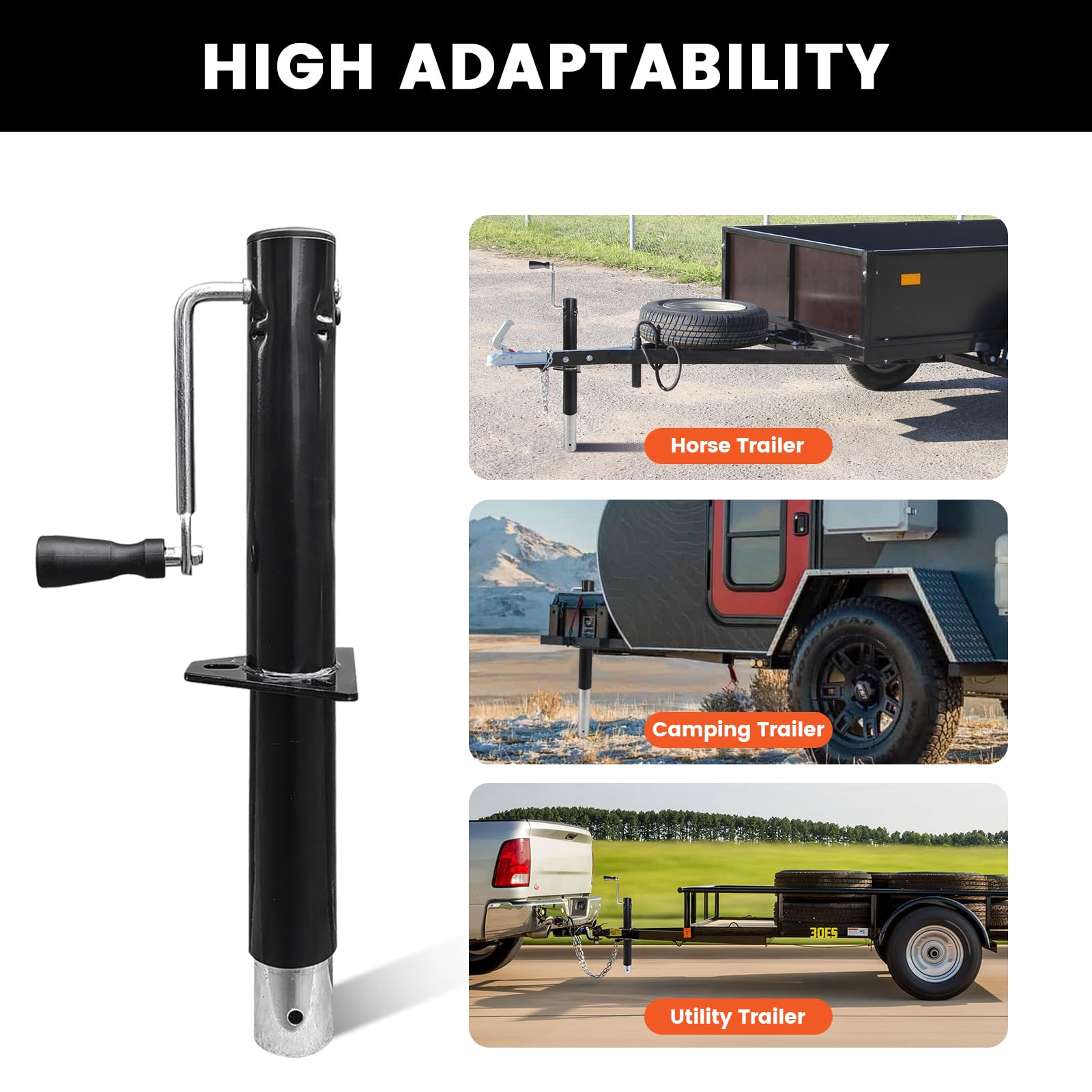 Snapklik.com : 2000 Lbs A-Frame Trailer Jack,15 Inch Vertical Travel ...