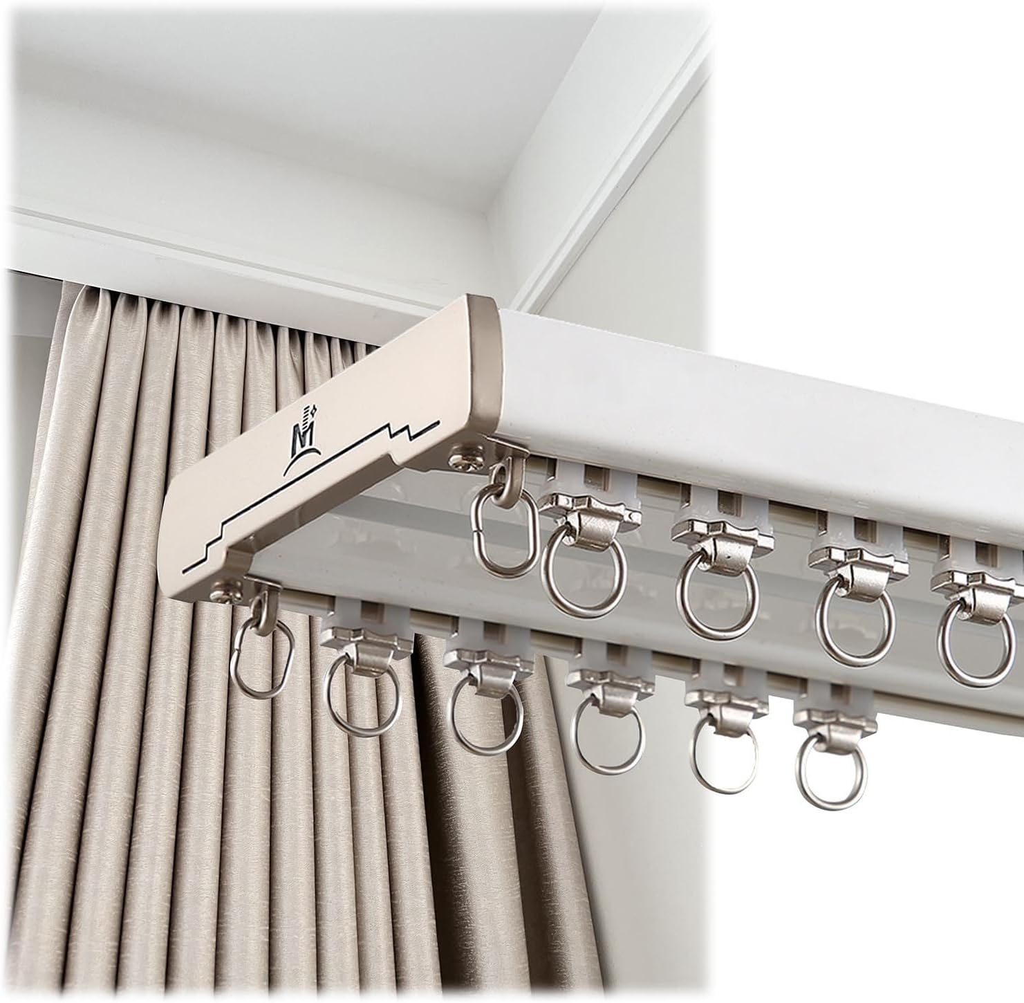 Silent Curtain Track System Easy Install Aluminum Alloy Double Curtain ...