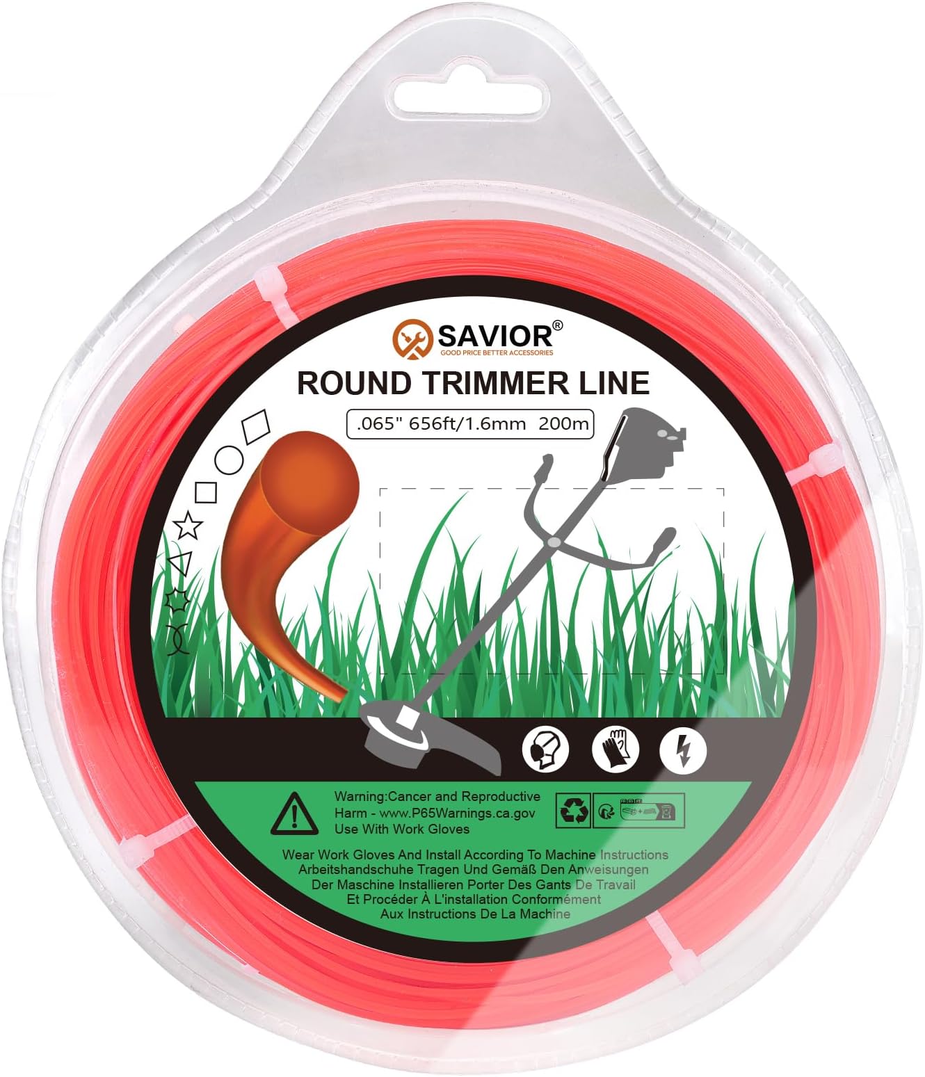 Zeqeey Universal Nylon Replacement Round Trimmer Line Grass Strimmer ...