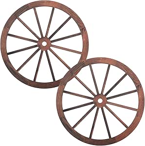 Amazon.com: LUOZZY 2pcs Rustic Wooden Cartwheel Wall Decor Vintage ...