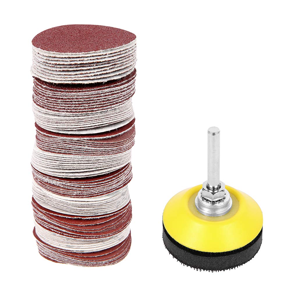 100 Pcs 2'' Sanding Discs Pad Kit 60/80/120/180/240/320/400/600/800 ...