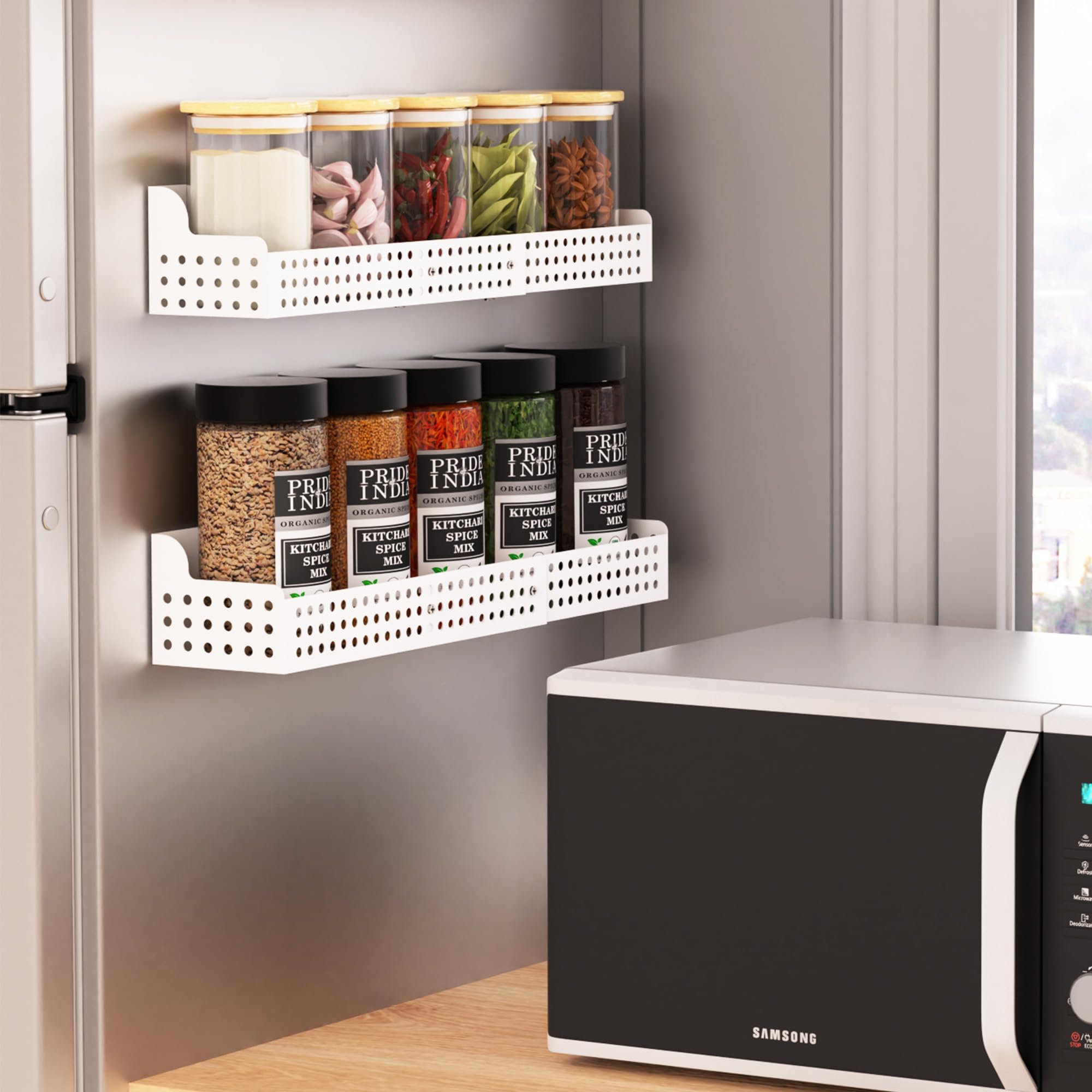 Amazon.com: Suzile 8 Pcs Magnetic Spice Rack for Refrigerator Side ...