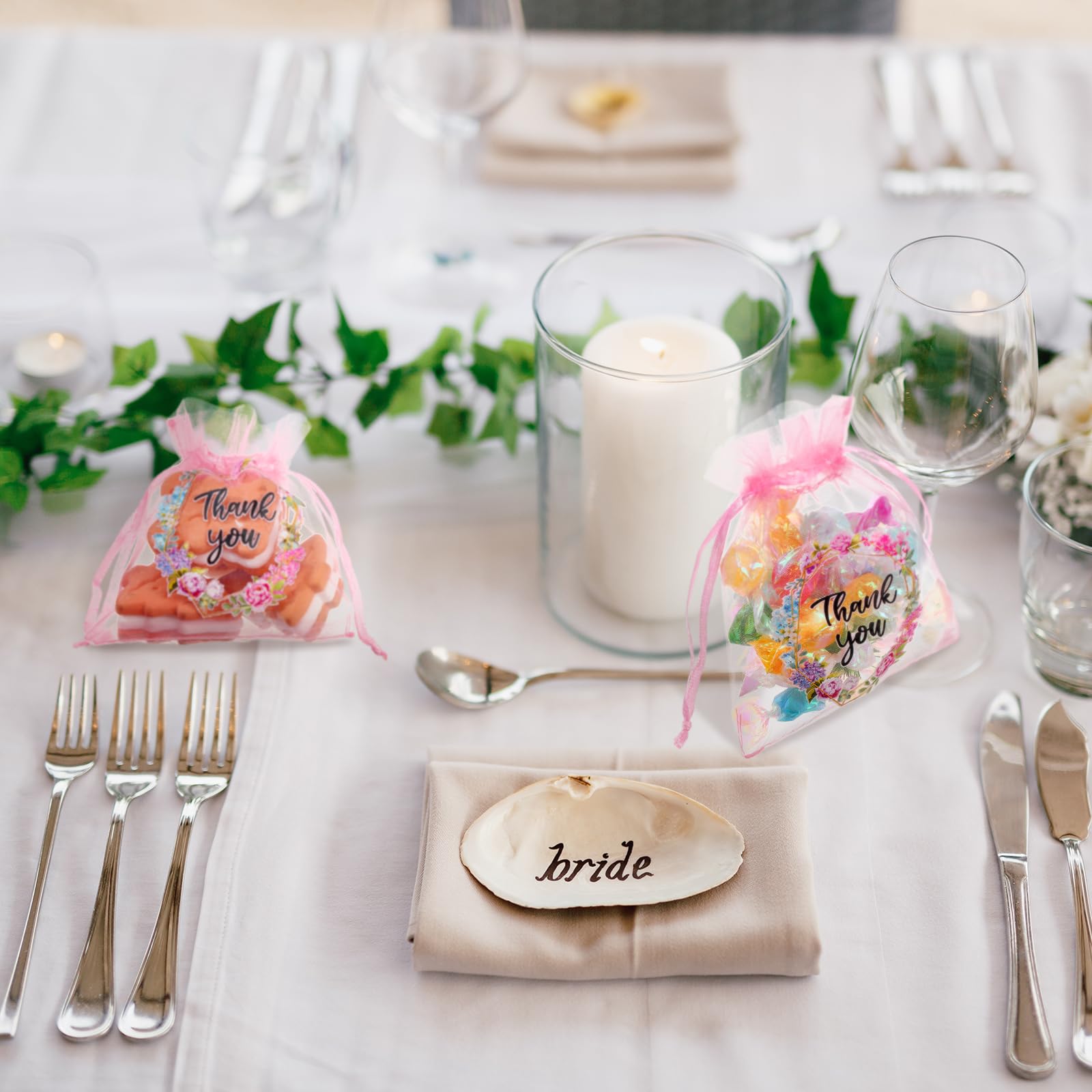 Snapklik.com : Hoolerry 200 Pcs Thank You Gift Bags Wedding Sheer ...