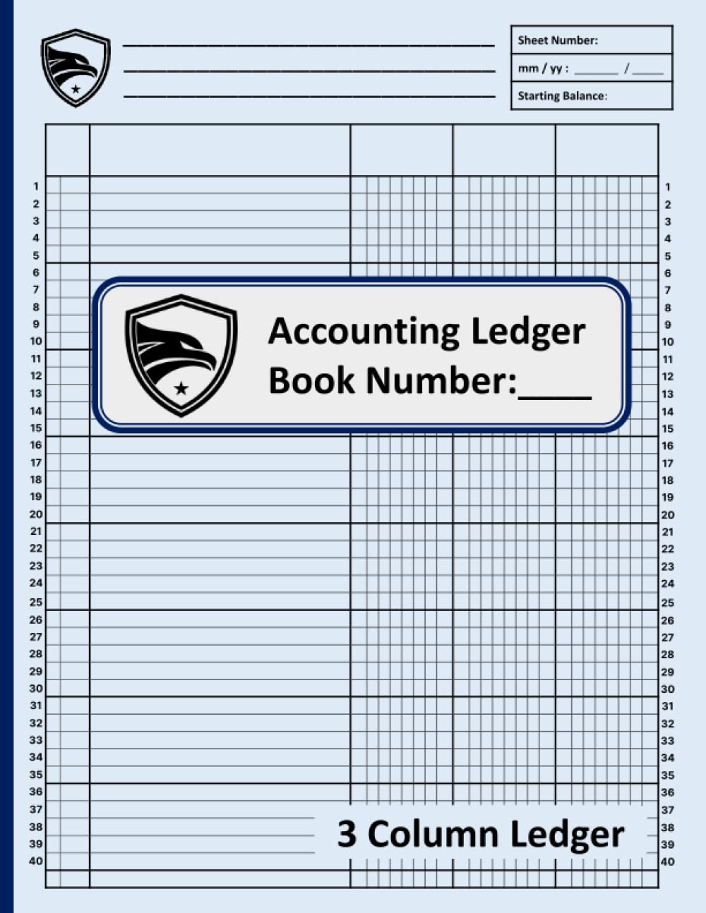 3 Column Accounting Ledger Book : Large Simple Account Journal for ...
