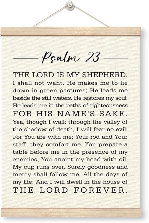 Amazon.com: The Lord is My Shepherd, Psalm 23 Canvas Poster, Christian ...