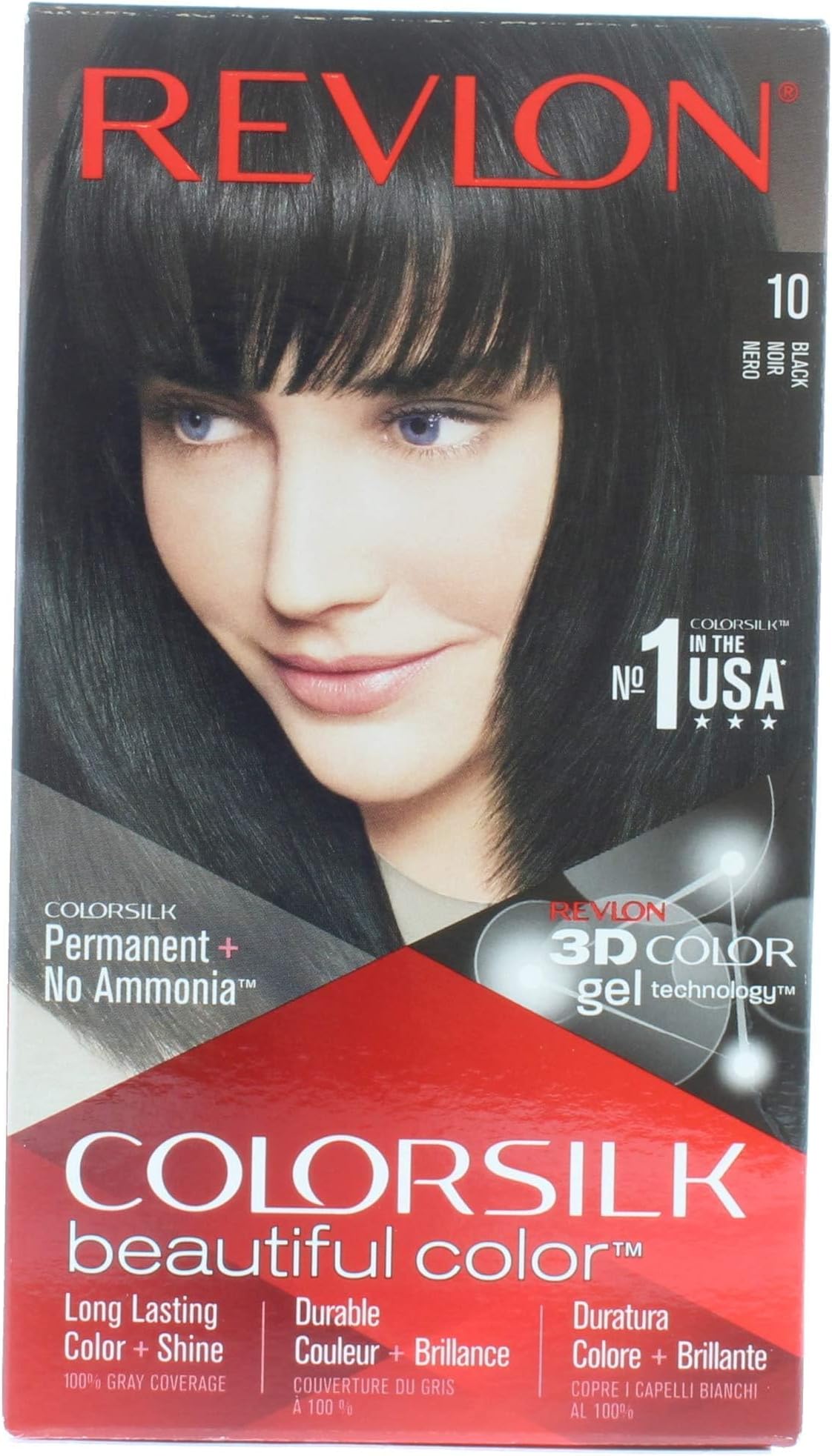 Amazon.com : Revlon Colorsilk Beautiful Colour Hair Colourant 10 Black ...