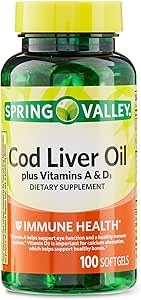 Amazon.com: Spring Valley Cod Liver Oil Plus Vitamins A & D3 Immune ...