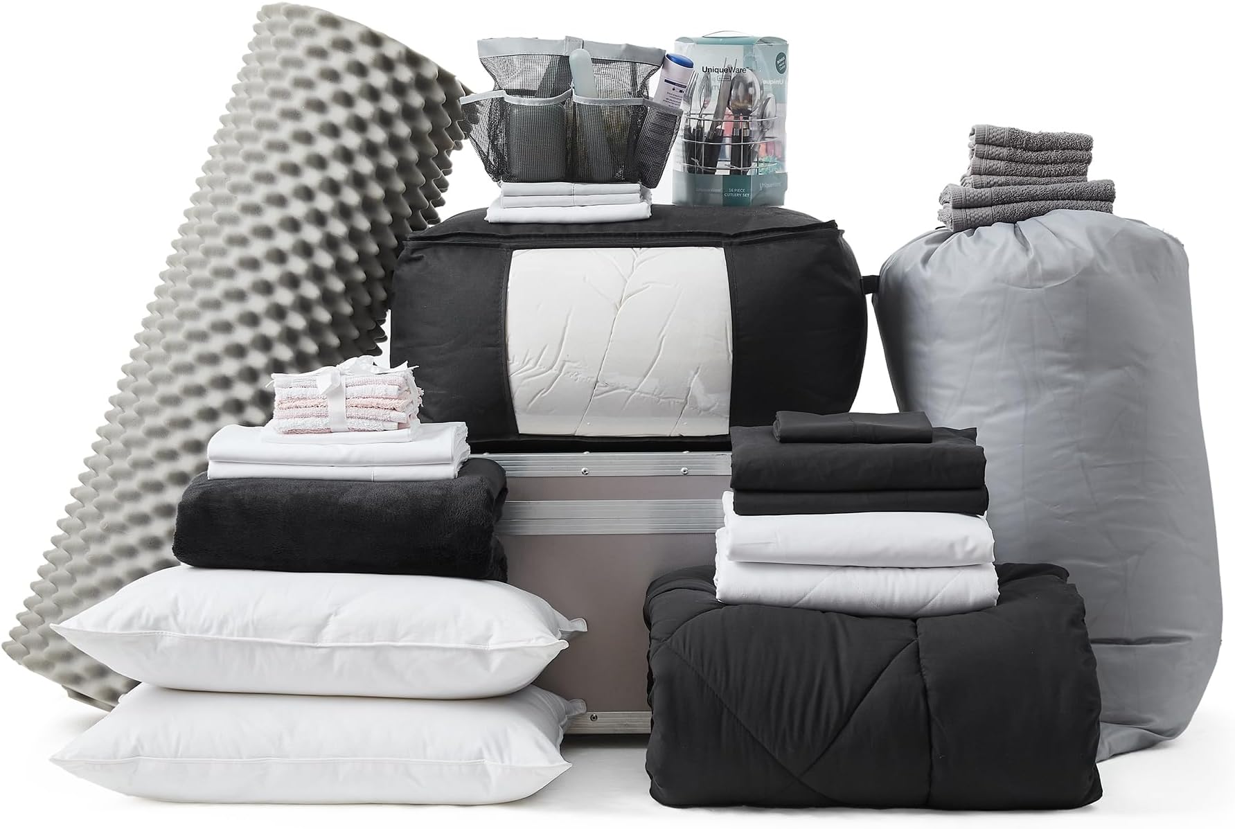 Amazon.com: Ultimate College Dorm Supplies Pack - Twin XL - Black Color ...
