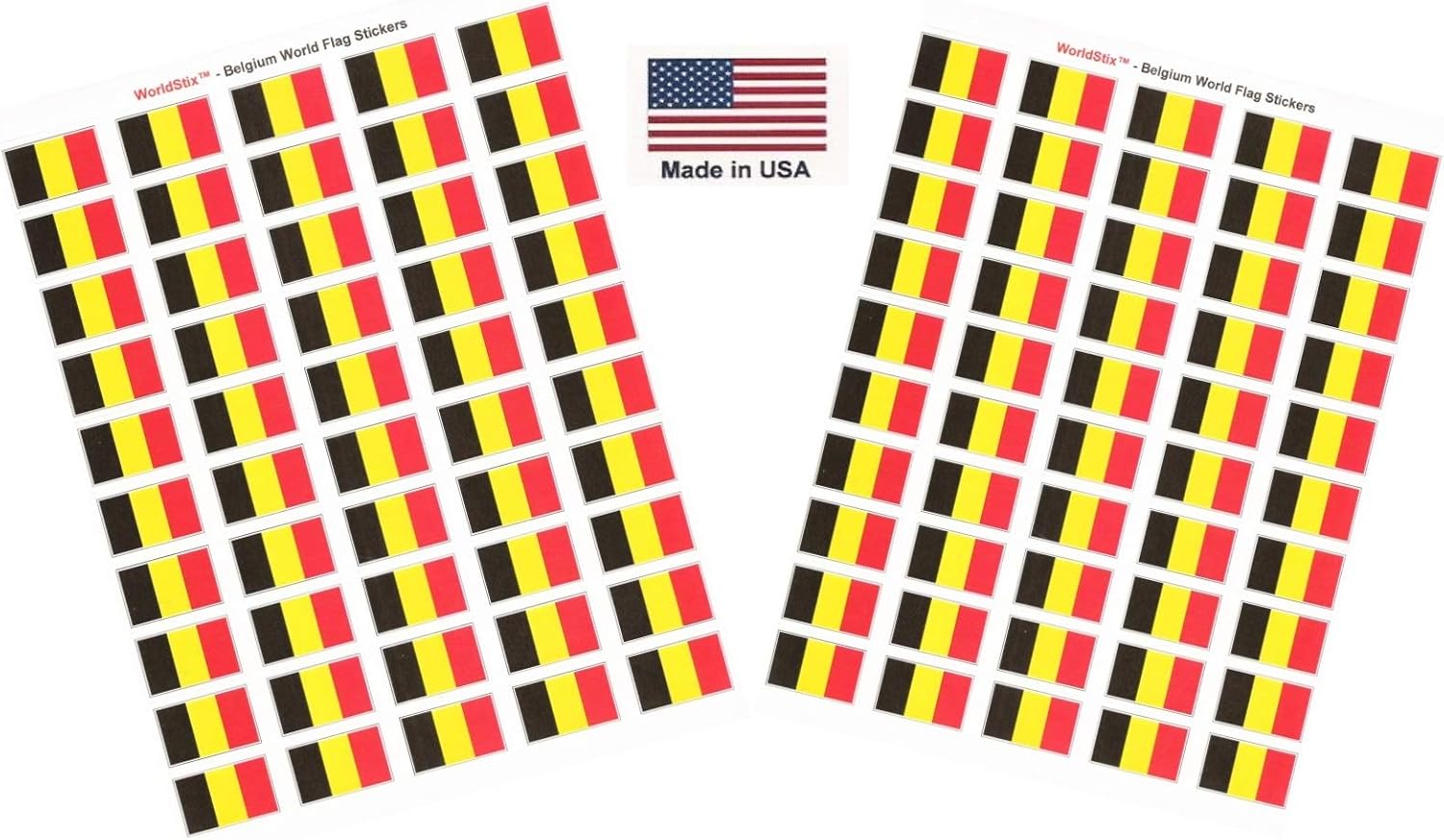 Amazon.com - 100 Belgium Flag Stickers, Two Sheets of 50, 1.5" x 1 ...