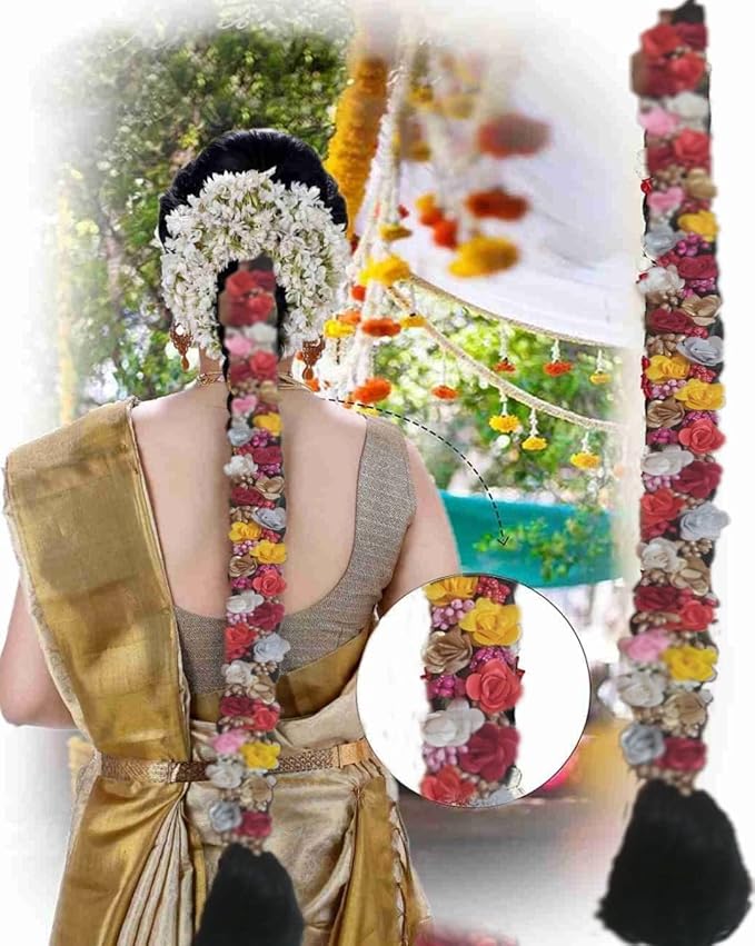 Nandini south indian style bridal flower choti for instant ready to ...