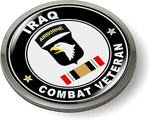 Amazon.com: BestLicensePlateFrames - Iraq Combat Veteran CAR Emblem 3D ...