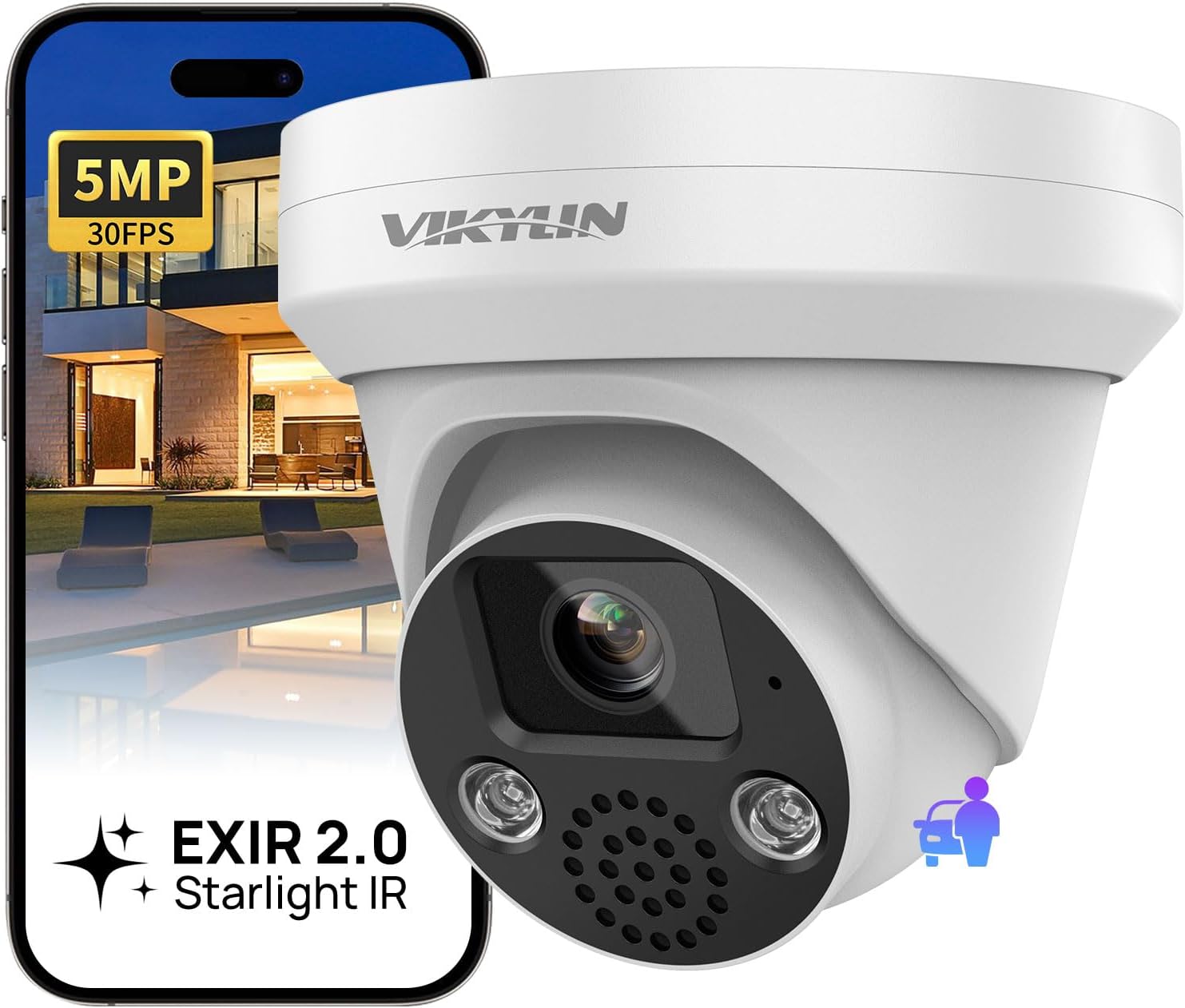 Amazon.com : VIKYLIN 5MP IP POE Camera,Dome/Turret Secrutiy IP Camera ...