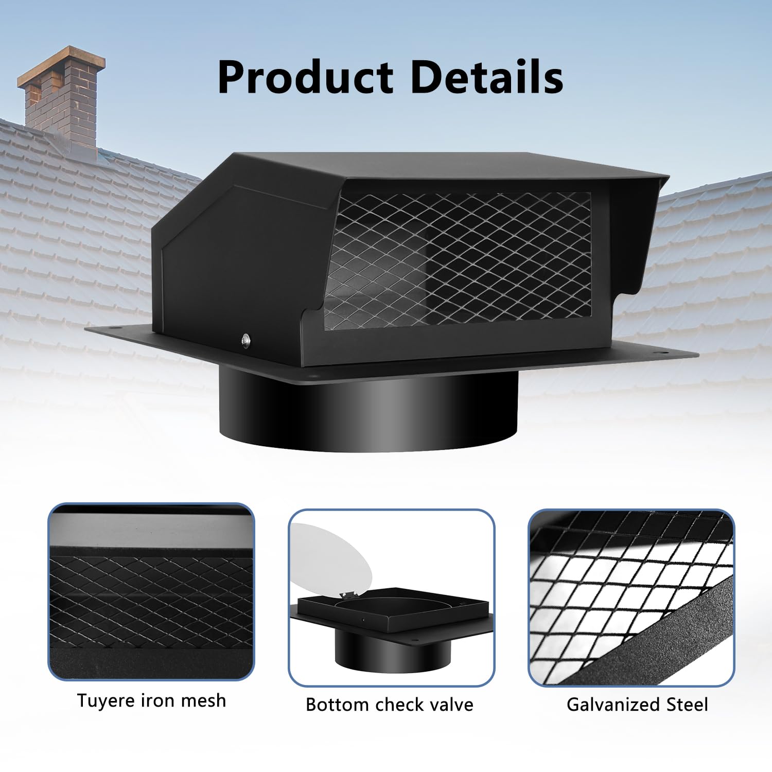 Snapklik.com : LTSEAME 8 Inch Roof Vent Kit, Removable Roof Vent ...