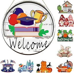 Amazon.com: 9 Pcs Interchangeable Welcome Home Sign For Holiday Front ...