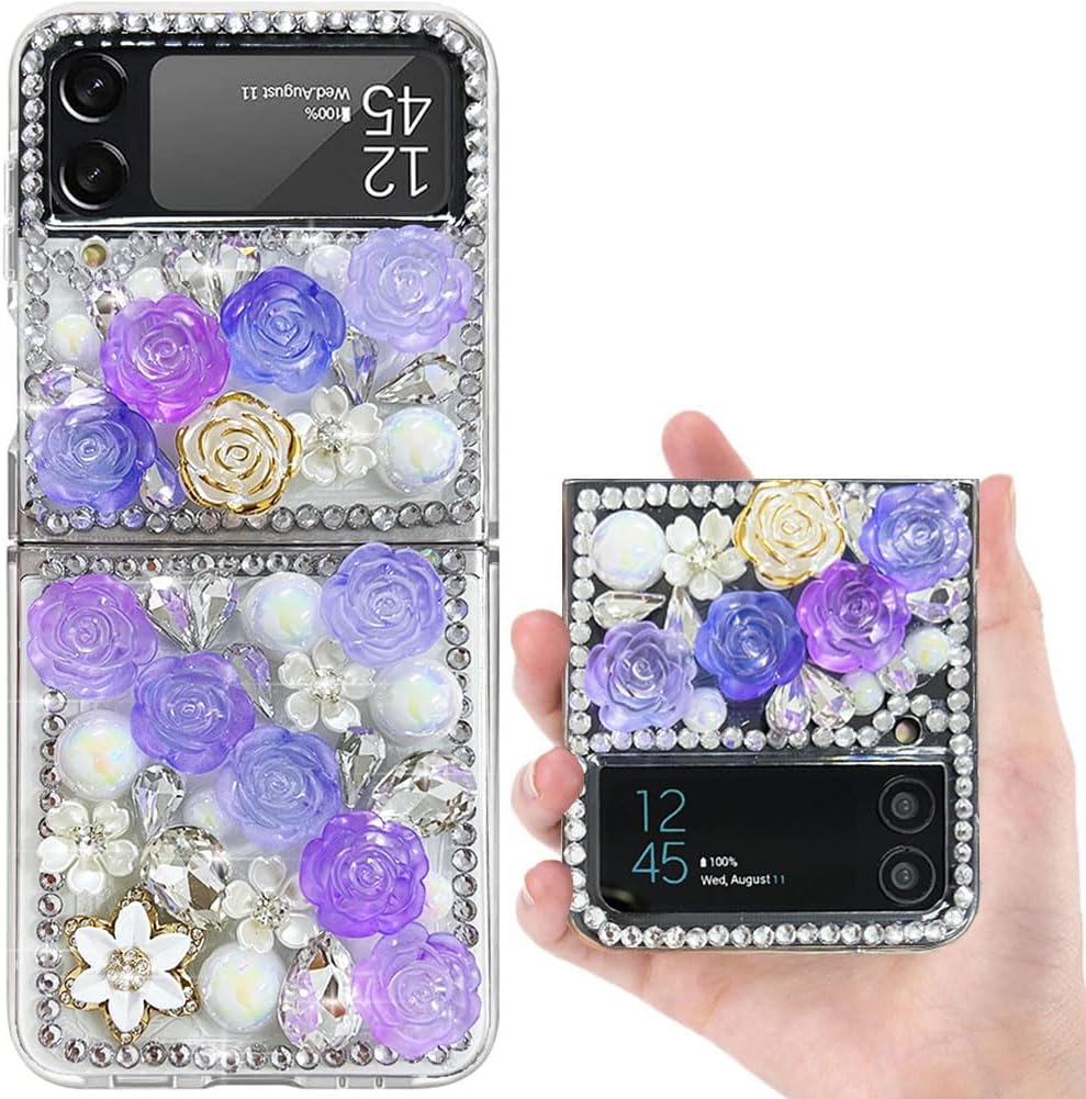 Amazon.com: CEOKOK for Samsung Galaxy Z Flip 3 Glitter Case Cute Clear ...