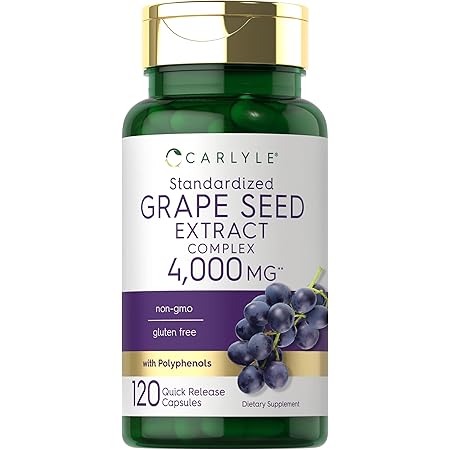 Amazon.com: Carlyle Grape Seed Extract 4,000mg | 120 Quick Release ...