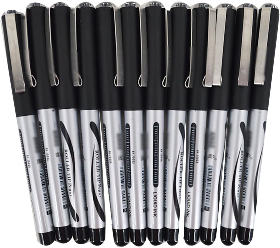Amazon.com: Office School Home Use Black Liquid Ink Pen Gel Ink Pen ...