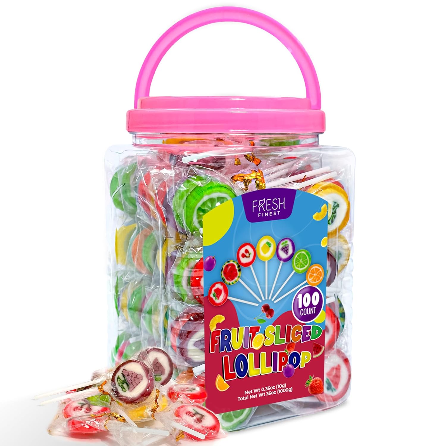 Amazon.com : Fresh Finest Bulk Fruit Slices Lollipops - 100 ...